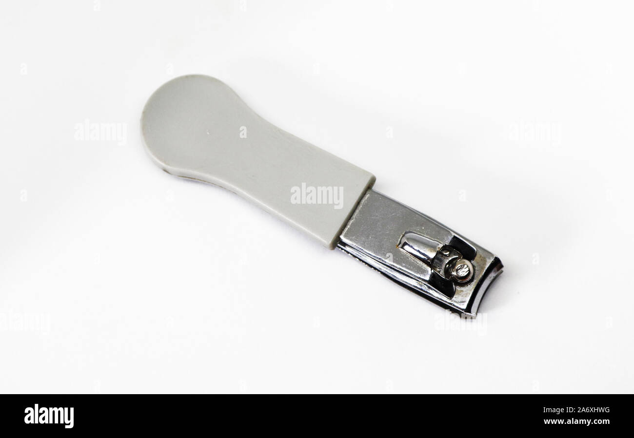 Steel nail cutter isolated on white background Stock Photo - Alamy