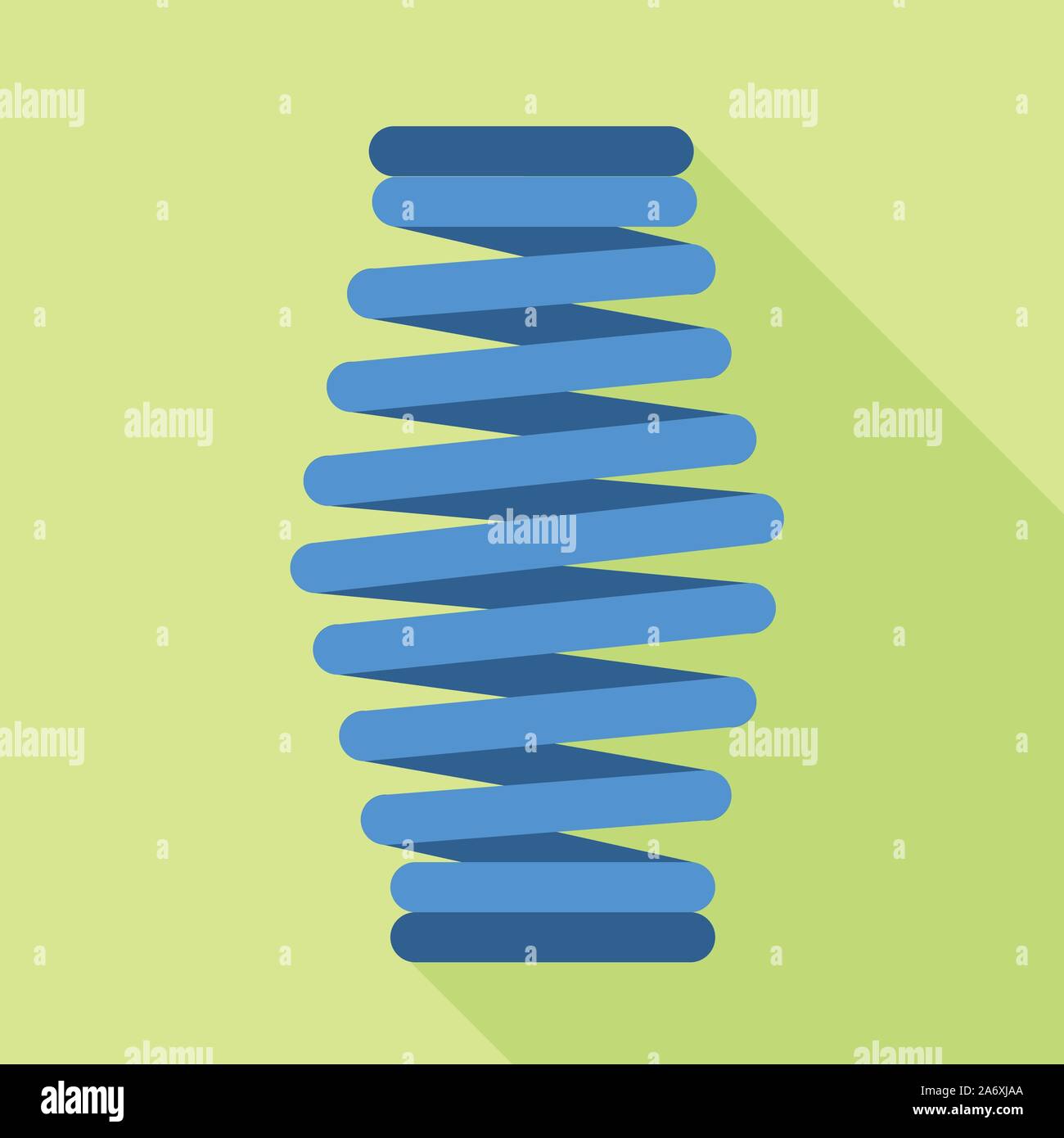 Blue spring coil icon. Flat illustration of blue spring coil vector ...