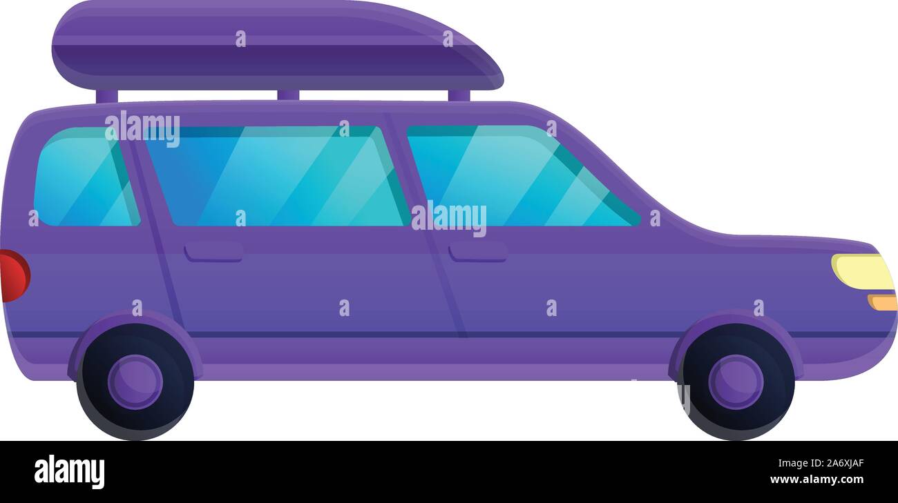 Violet travel car icon. Cartoon of violet travel car vector icon for ...
