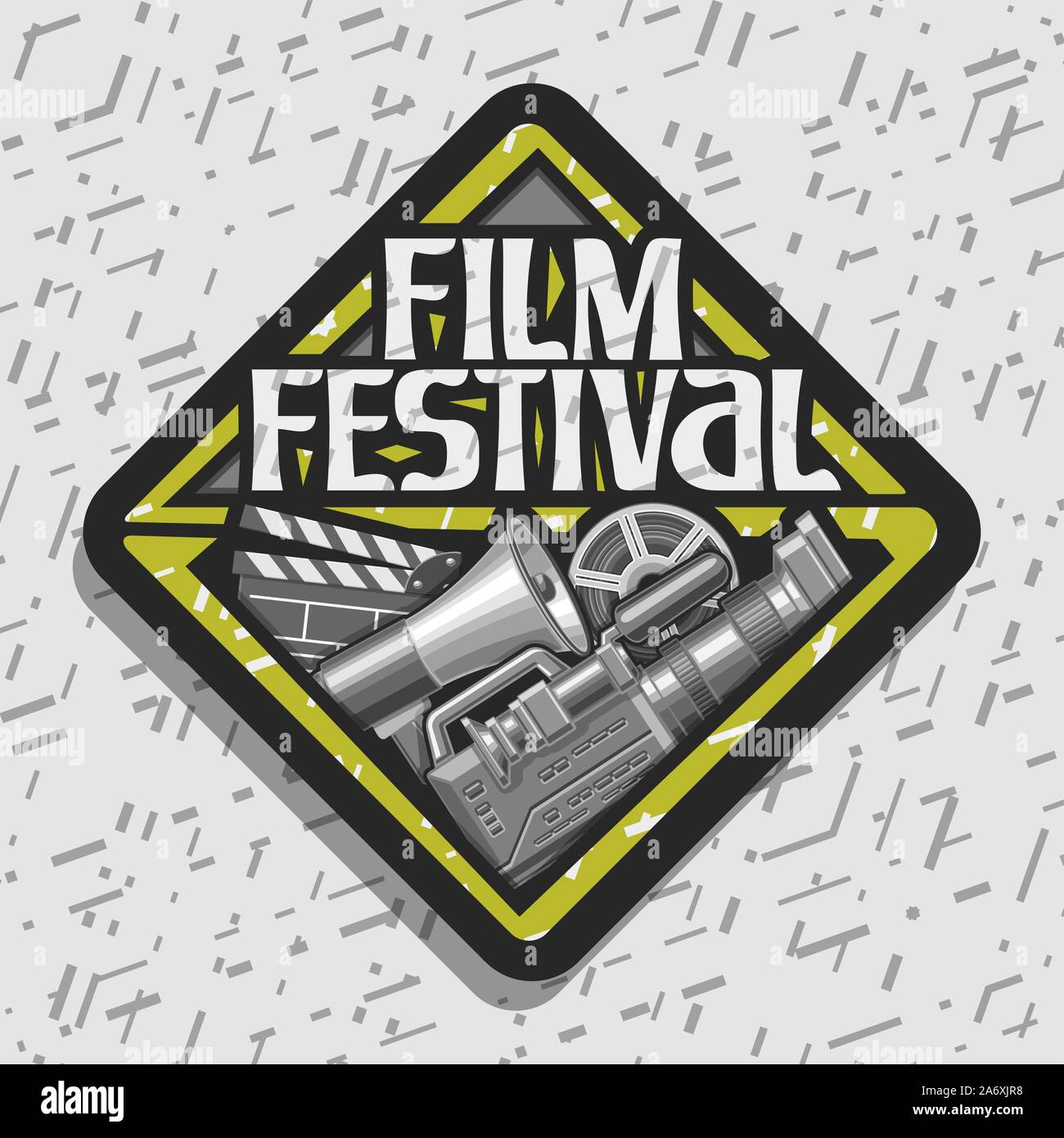 Vector logo for Film Festival, black decorative signage with ...