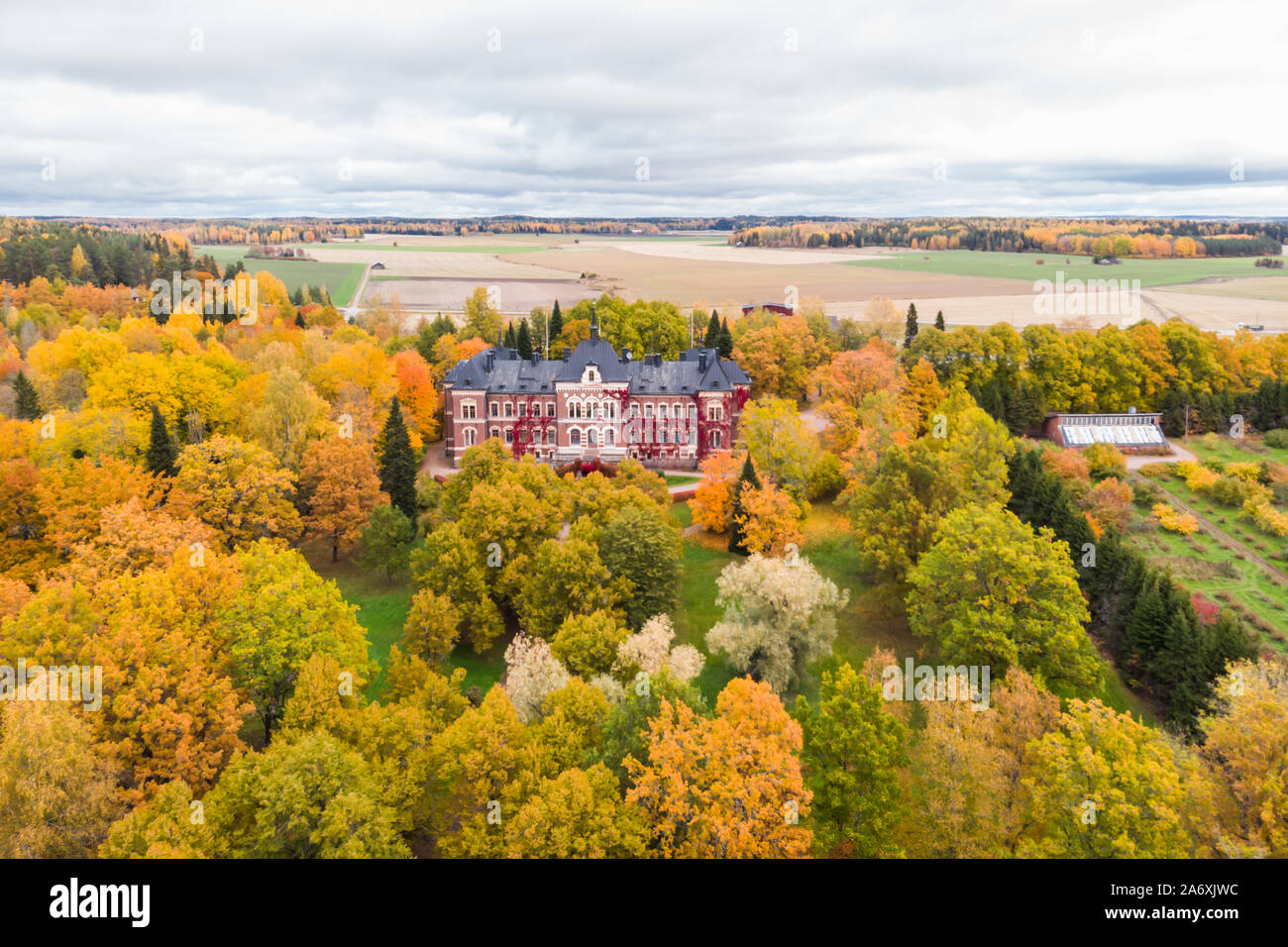 Loviisa, Finland - 7 October 2019: Aerial view of Manor House Malmgard Stock Photo - Alamy