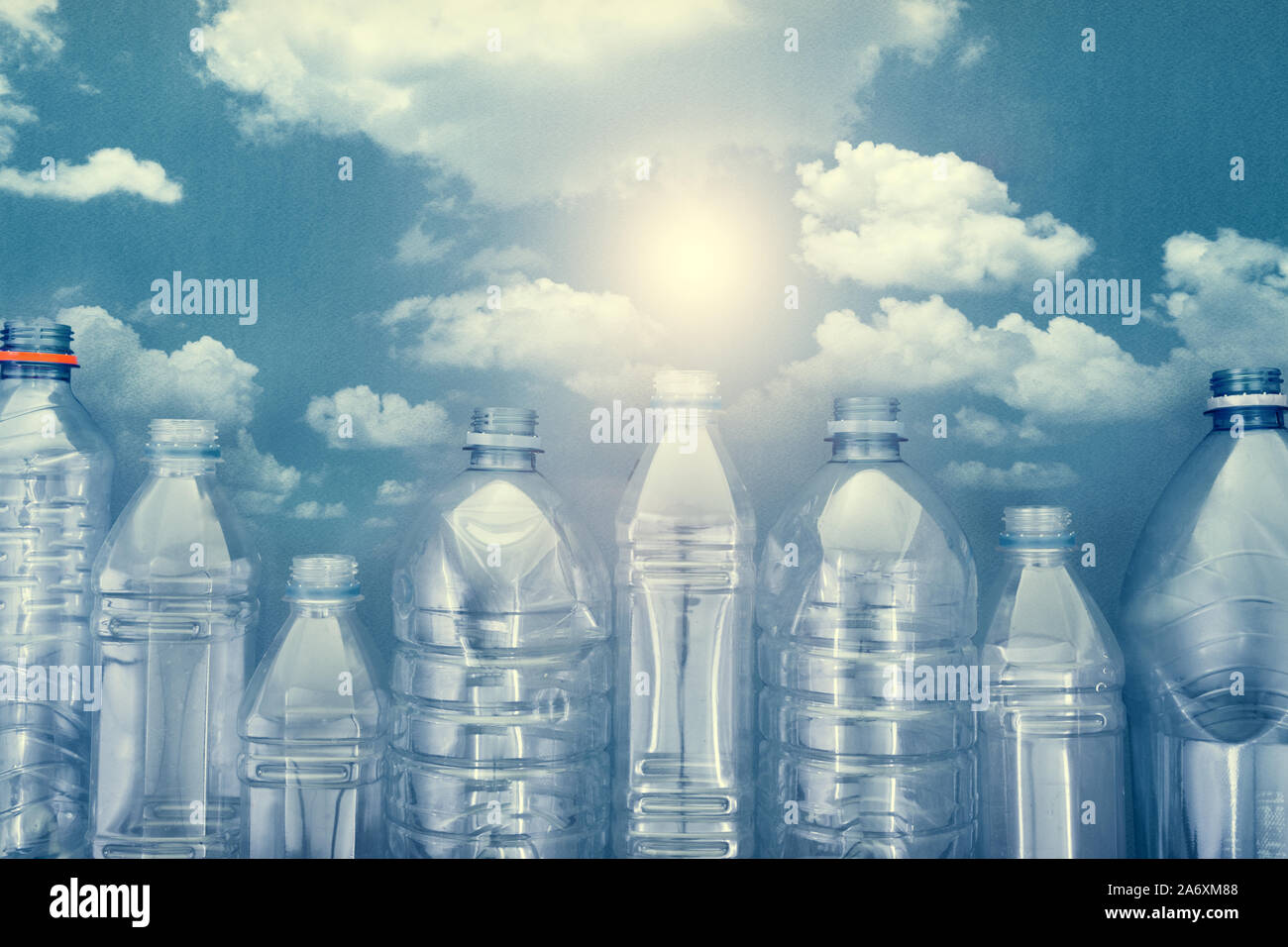 city of plastic bottles and Sunny sky Stock Photo - Alamy