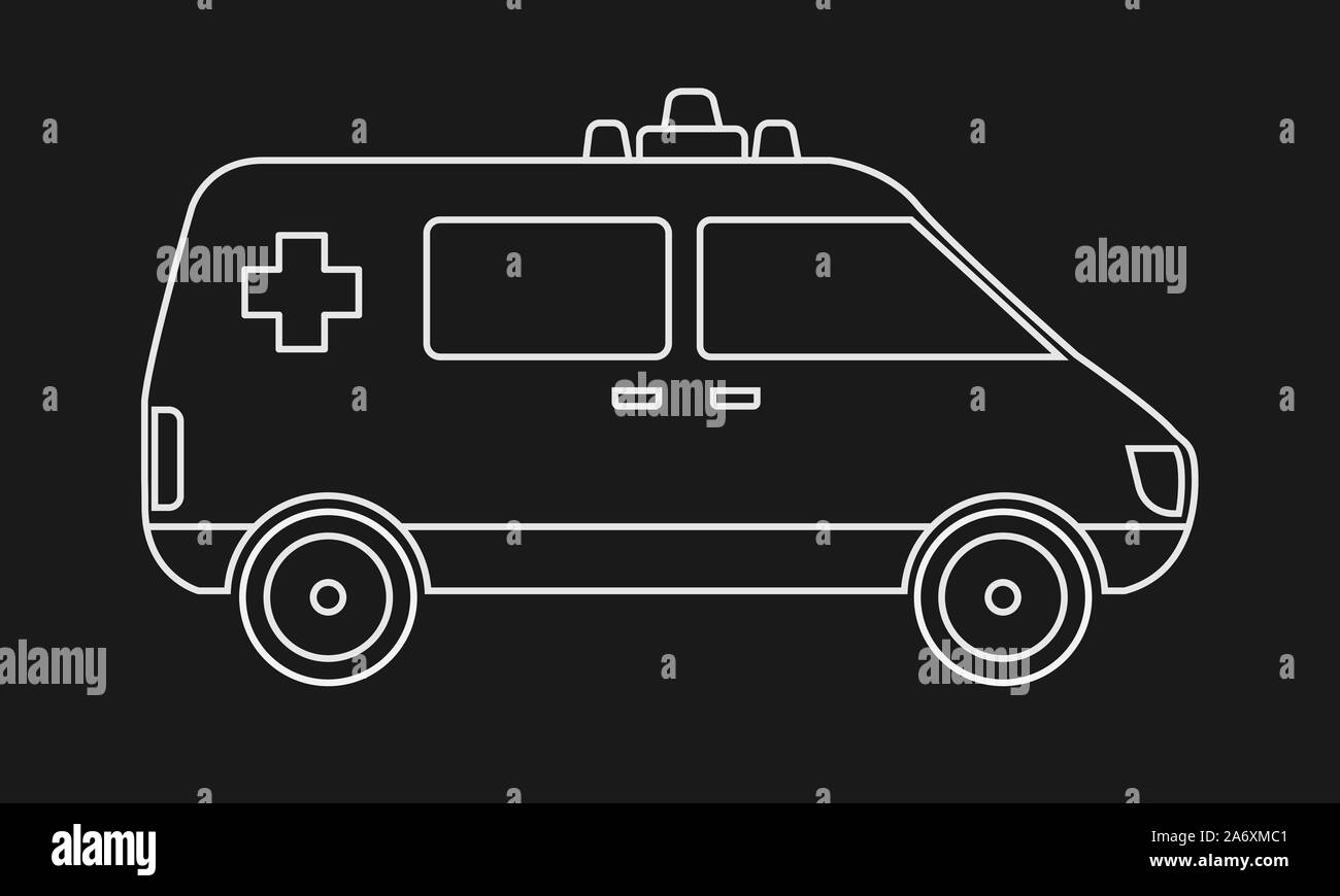 Trendy solid Ambulance icon with line art. Hospital or medical concept ...