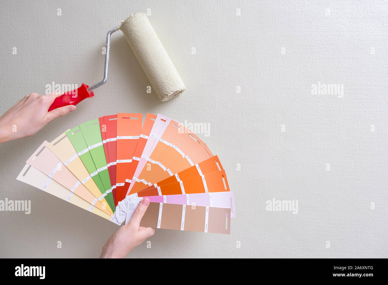Paint roller and color chart choice hi-res stock photography and images ...