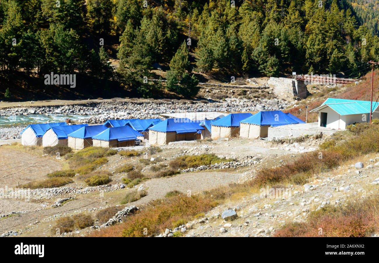 Landscape view of Baspa River Camp area in Chitkul - last village on ...