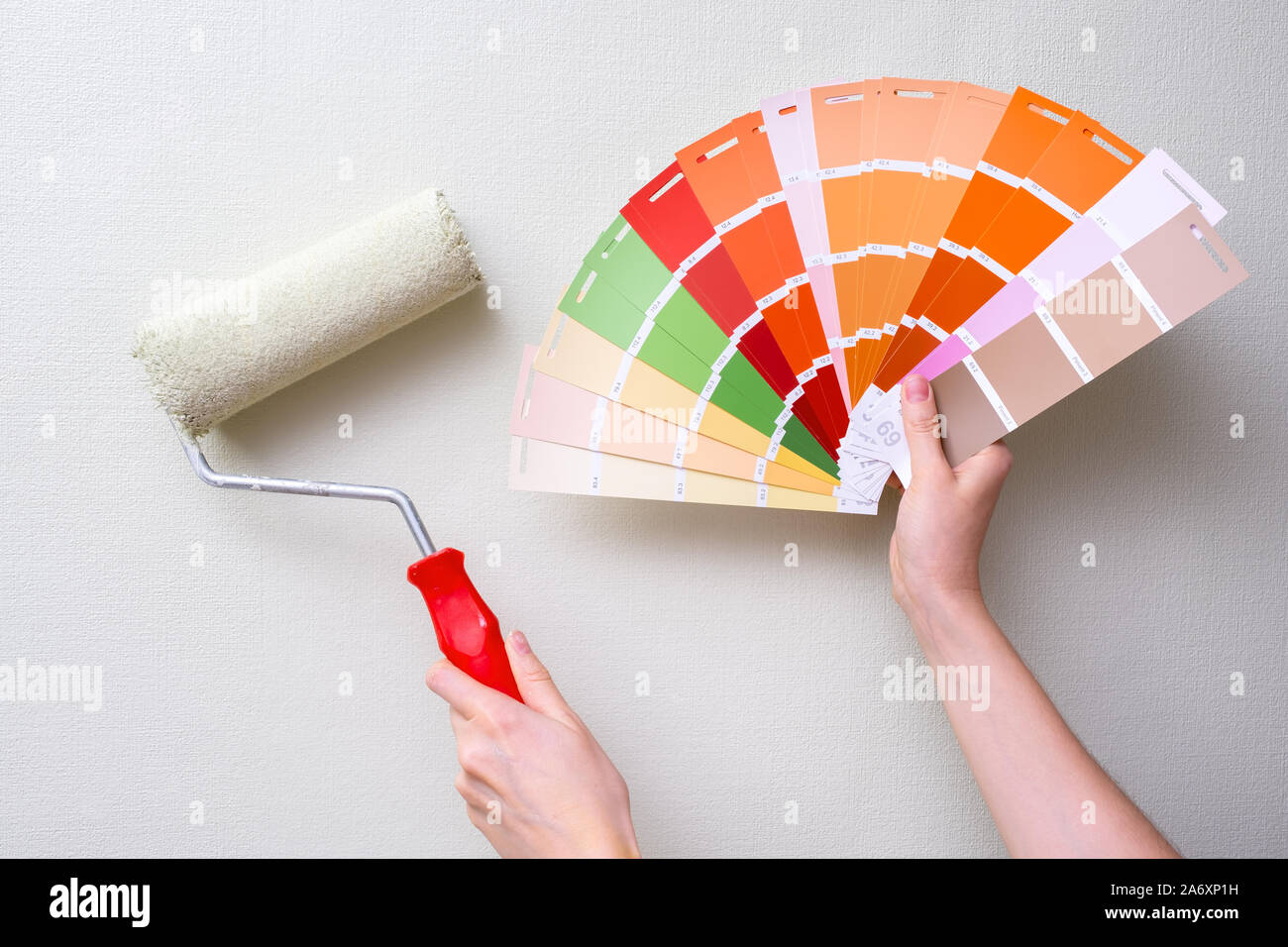 paint roller and color samples Stock Photo - Alamy