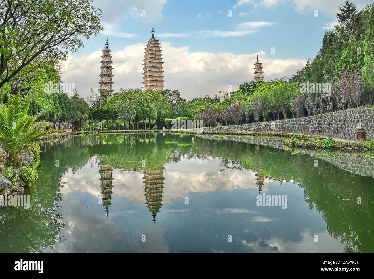 Three Pagodas at Chongsheng Temple, a Buddhist temple originally built ...