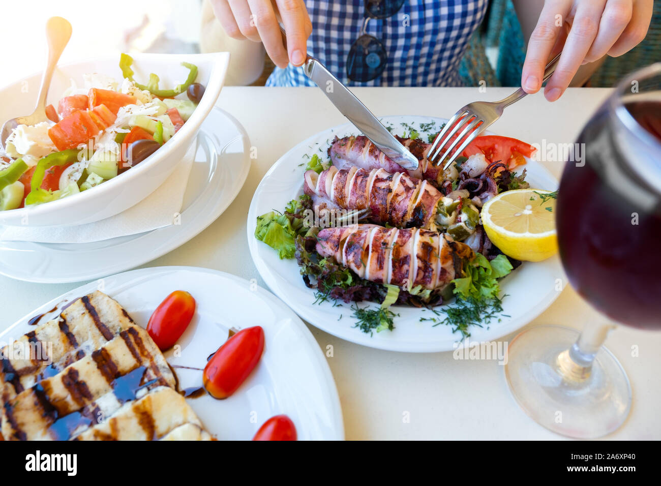 Traditional greek food served hi-res stock photography and images - Alamy
