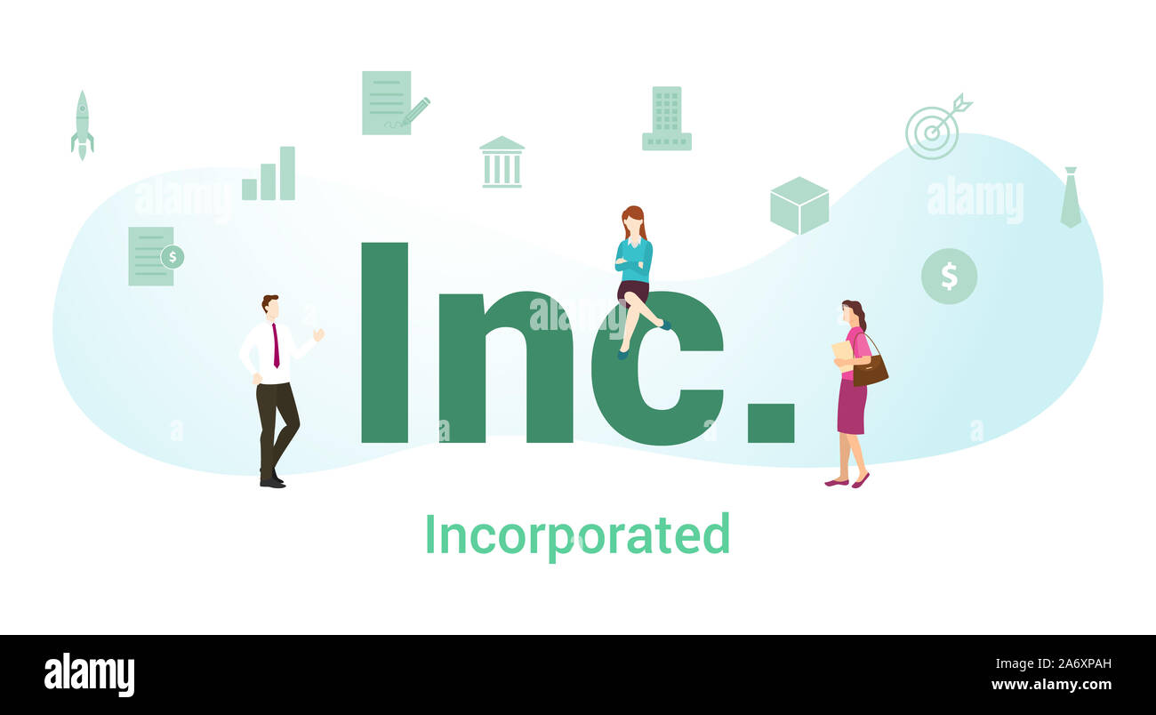 inc incorporated concept with big word or text and team people with ...