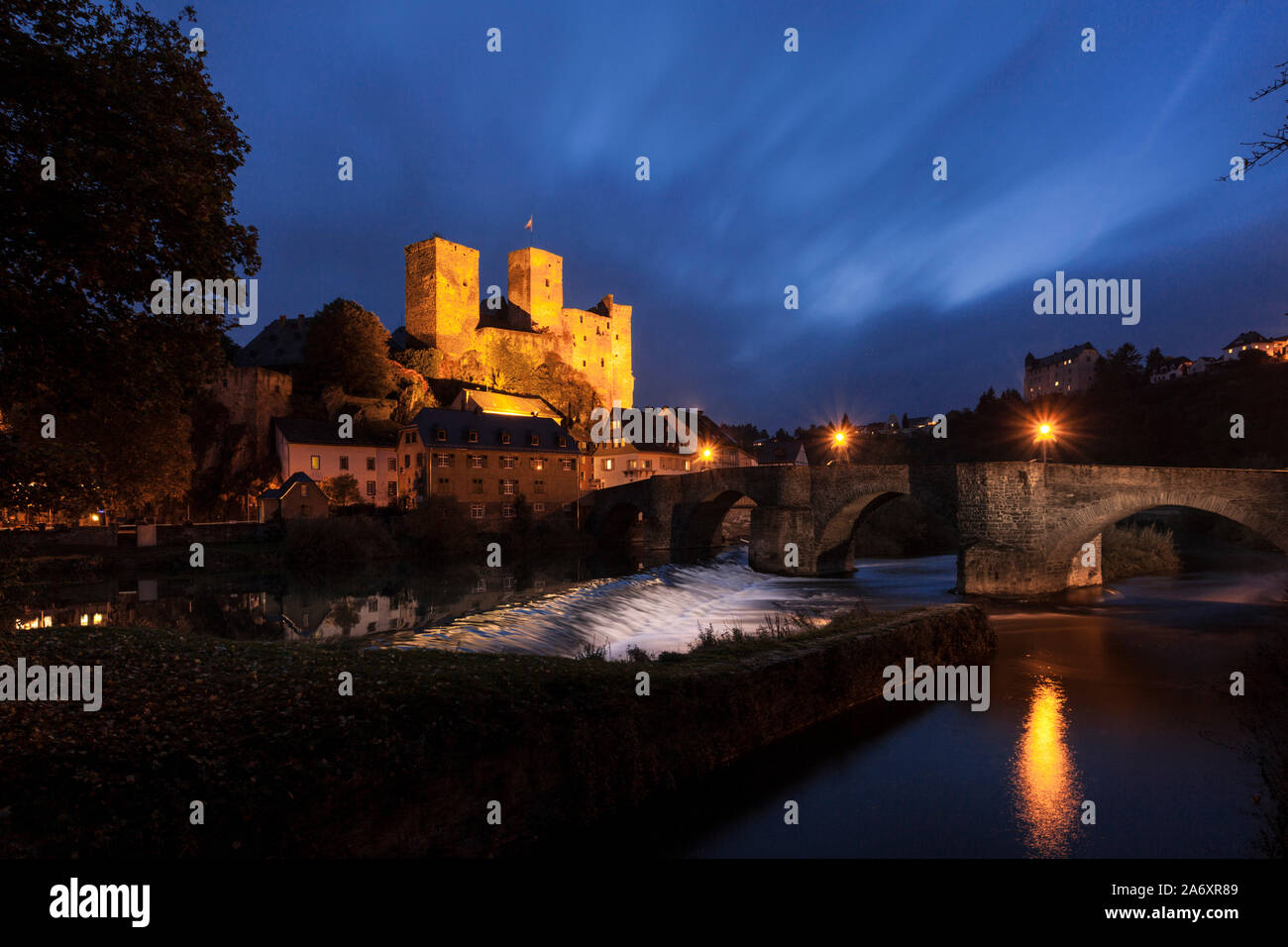 The castle Runkel in the town of the same name on the Lahn Stock Photo ...