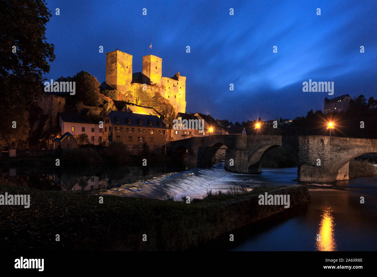 The castle Runkel in the town of the same name on the Lahn Stock Photo ...
