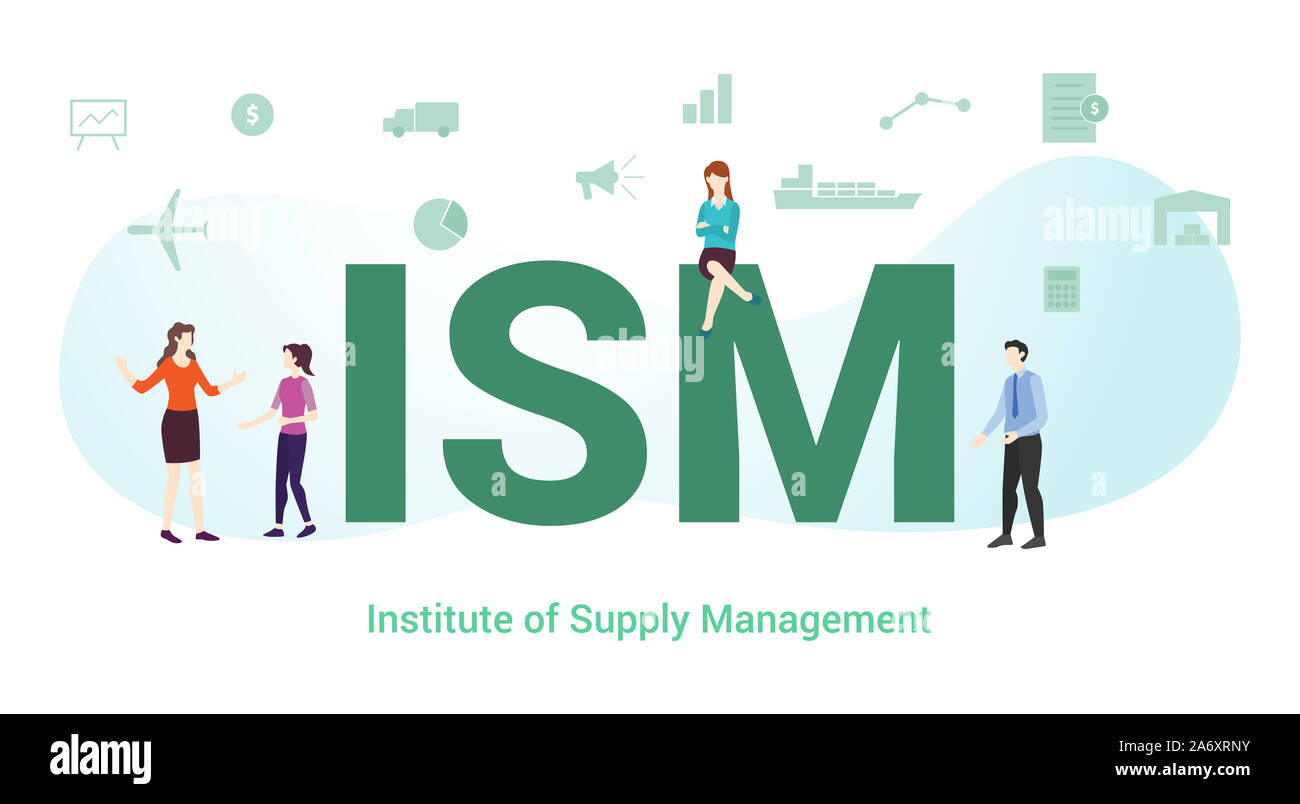 ism institute of supply management concept with big word or text and ...