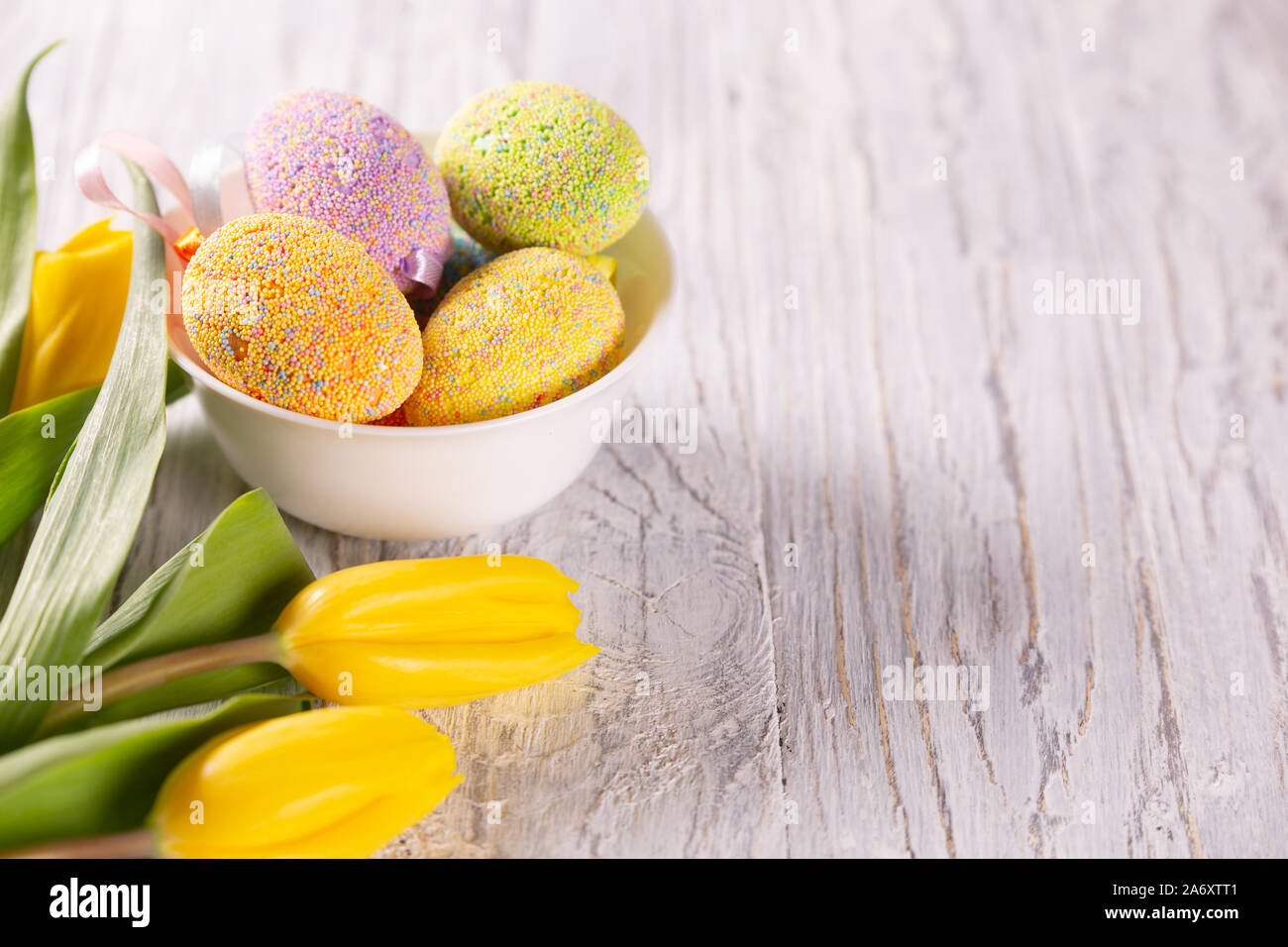 Beautiful easter background with fresh spring flower Stock Photo - Alamy