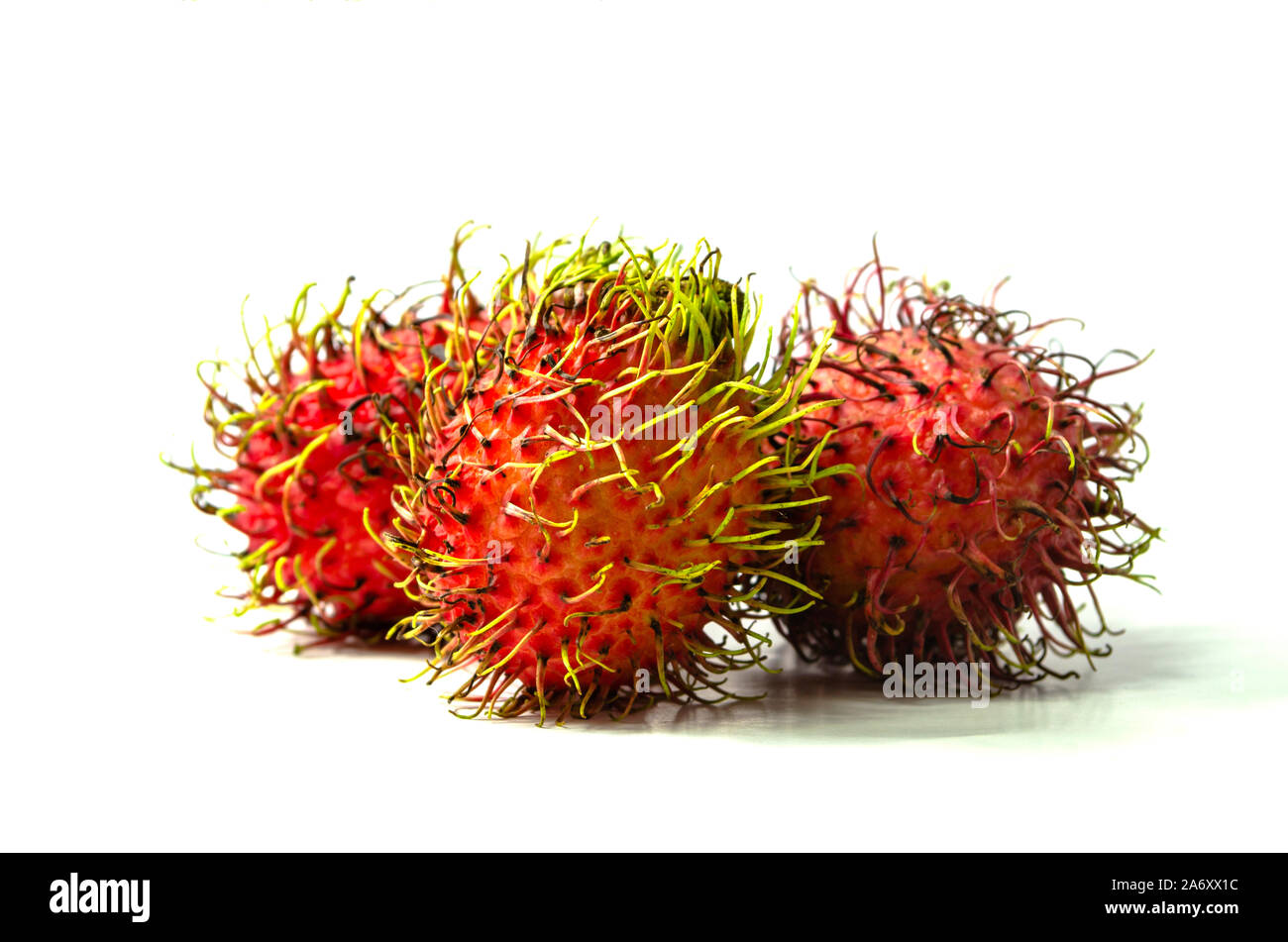 Group rambutan sweet red fruit isolated on white background Stock Photo ...
