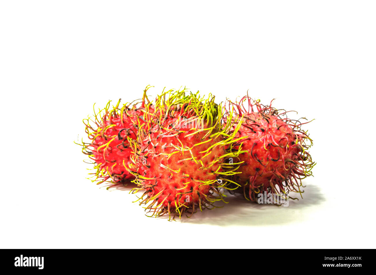 Group rambutan sweet red fruit isolated on white background Stock Photo ...