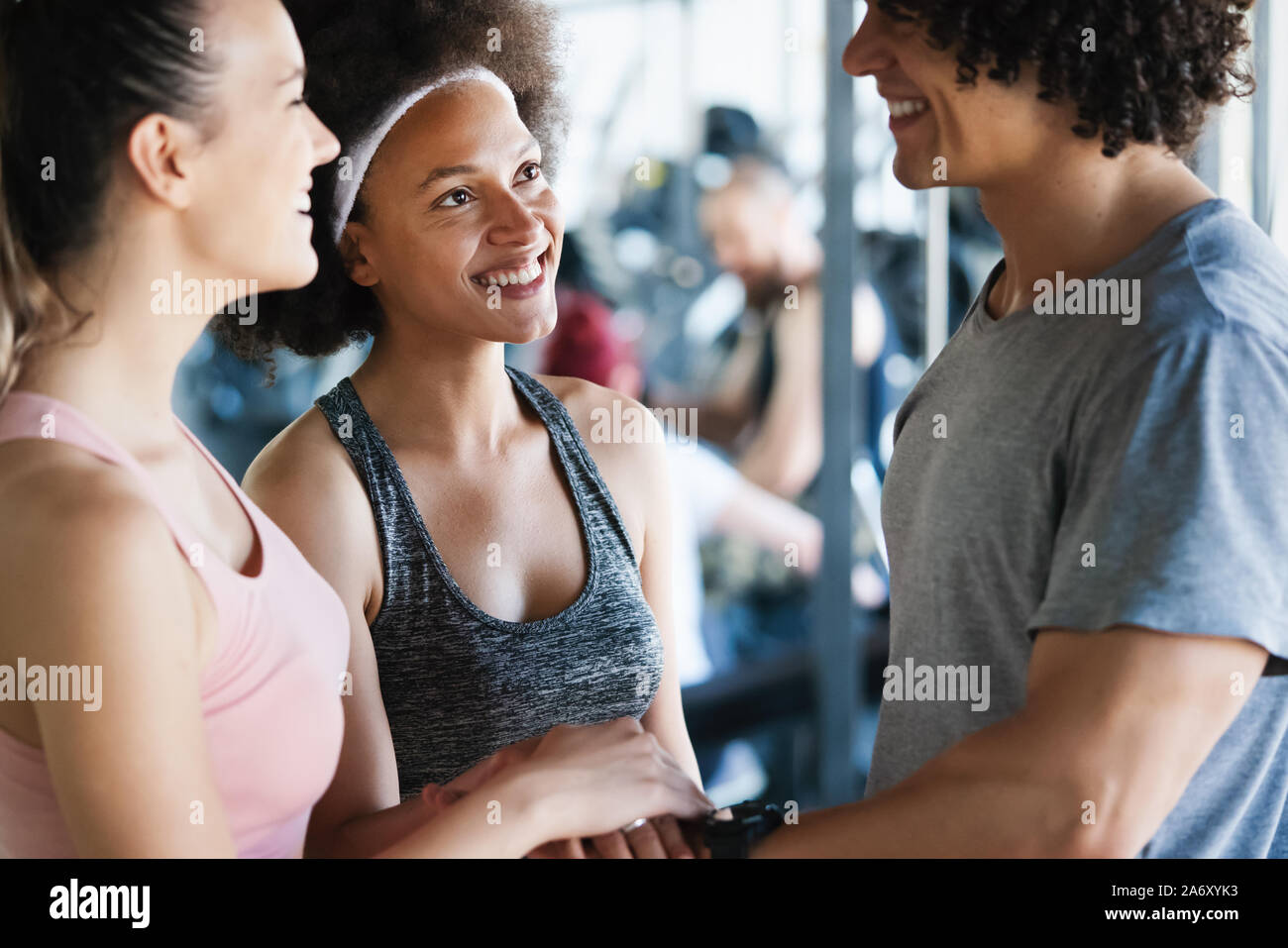 Group of healthy fit people at the gym exercising Stock Photo - Alamy