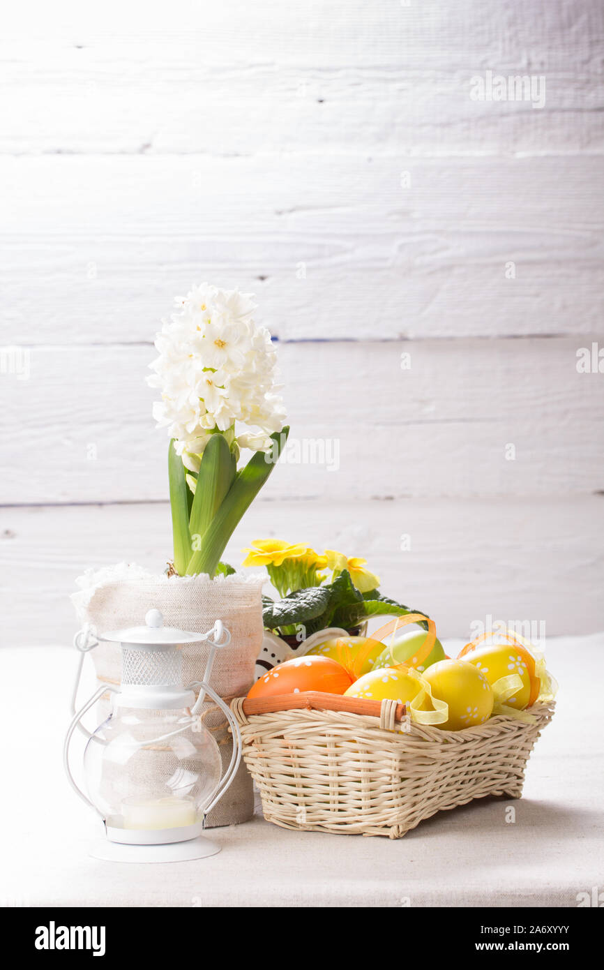 Beautiful easter background with fresh spring flower Stock Photo - Alamy