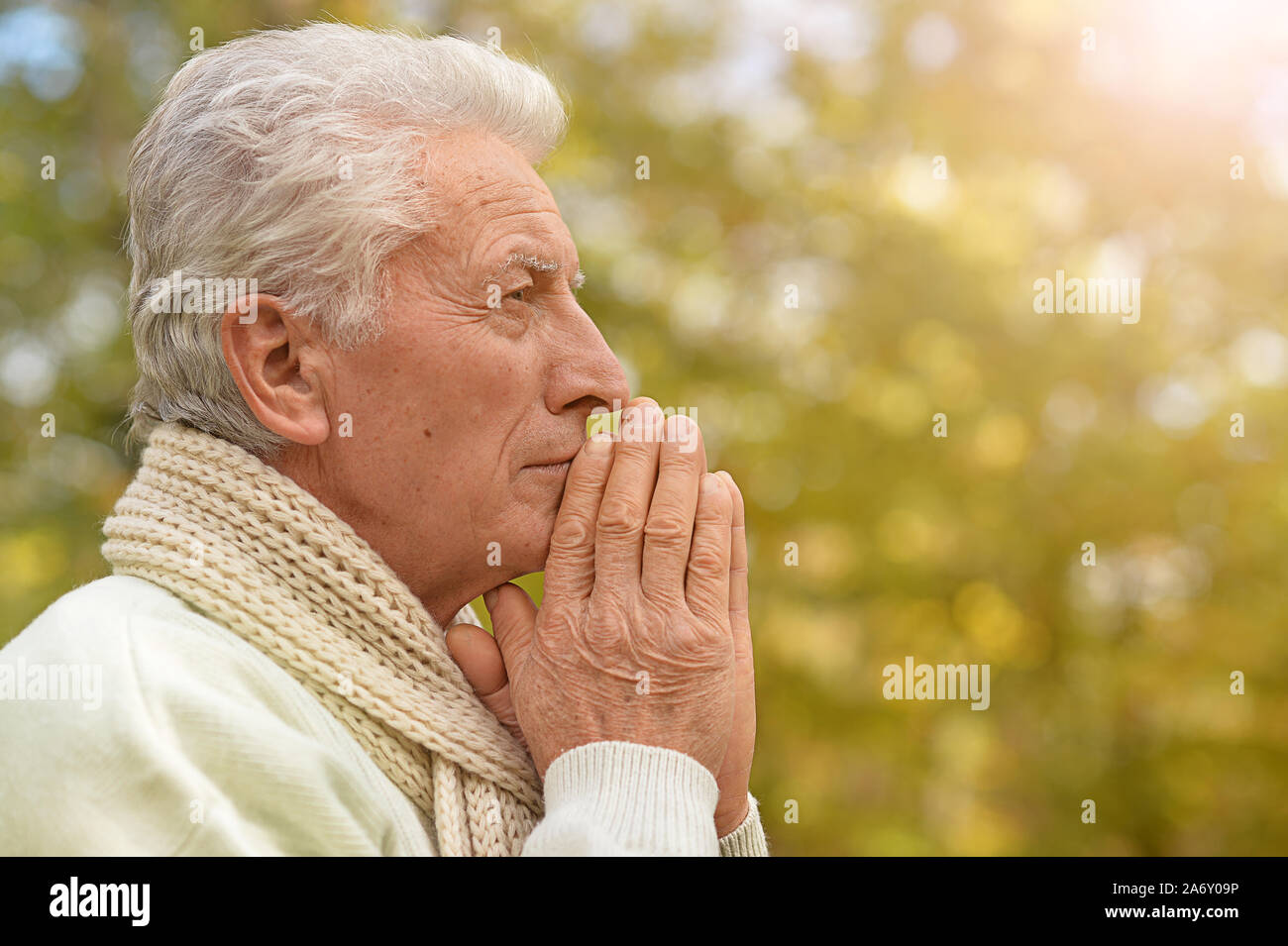 Man thinking praying in hi-res stock photography and images - Alamy