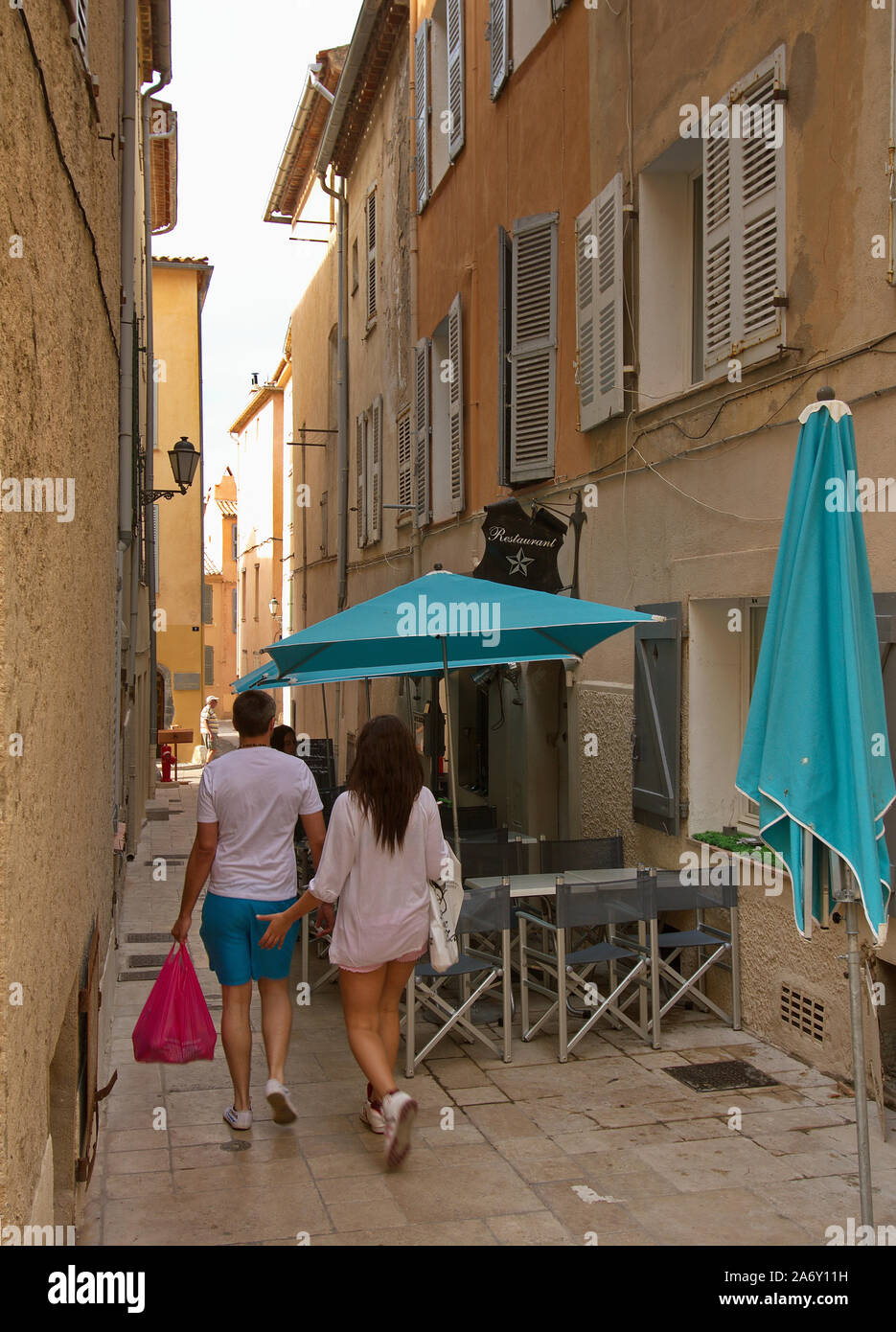 Back street scene in St Tropez, France Stock Photo - Alamy