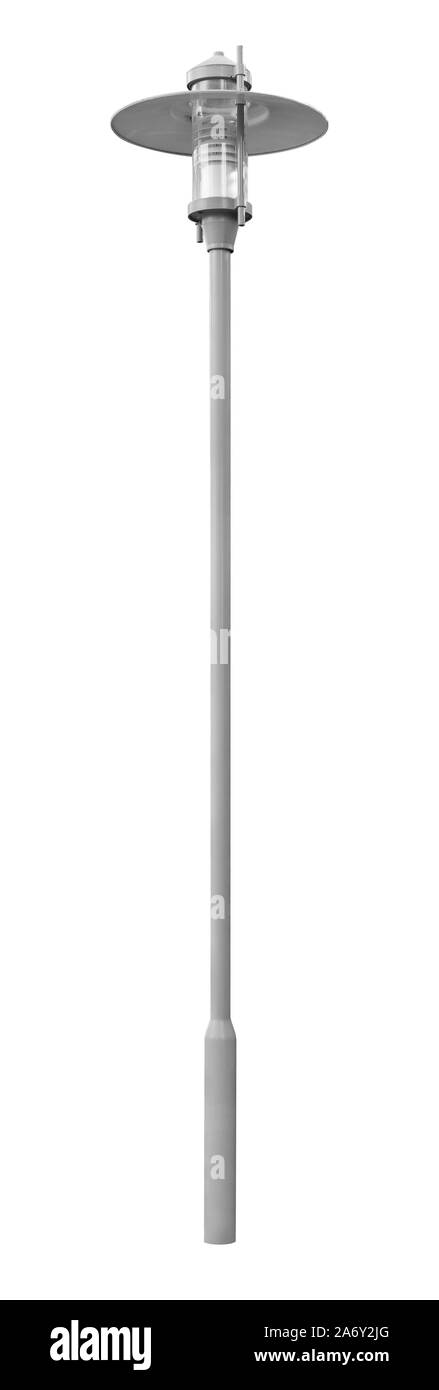 Modern street lamp in metal grey isolated on white background Stock ...