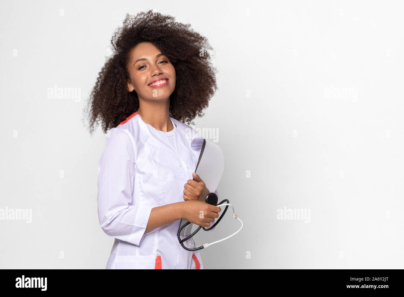 lady doctor in a medic uniform with stethoscope Stock Photo - Alamy