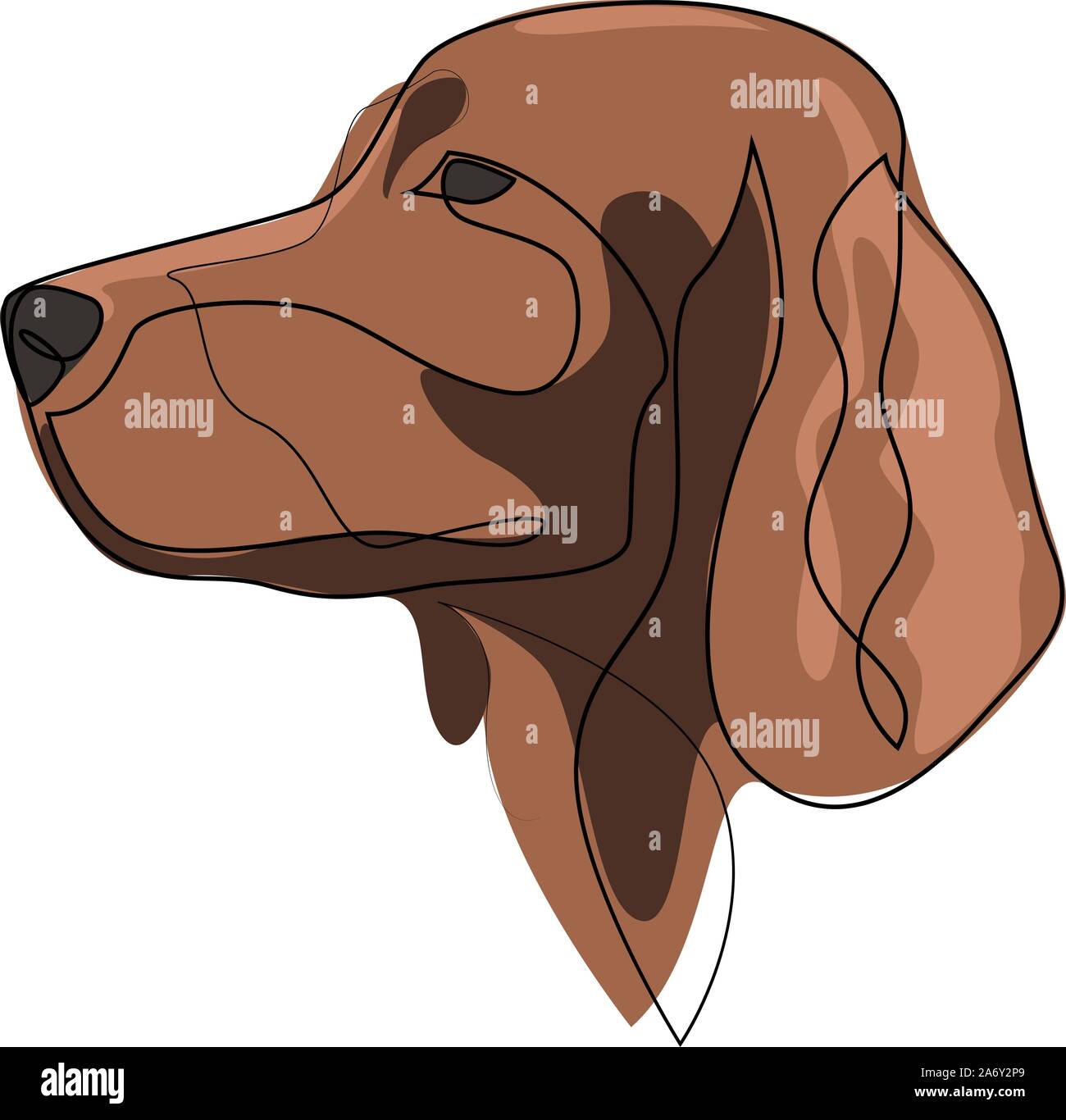 Continuous line Irish Setter. Single line minimal style Setter dog ...