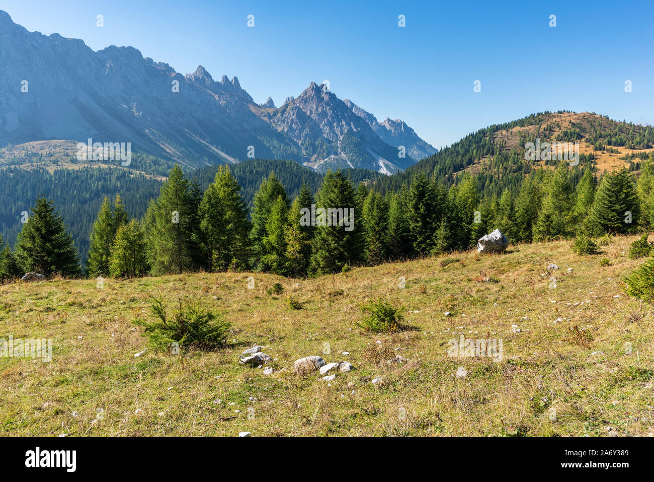Valley of the Piave, Calvi refuge on the slopes of Mount Peralba ...