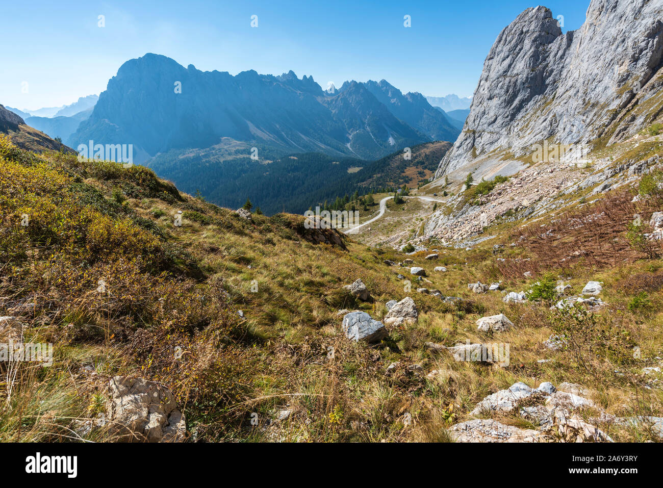 Valley of the Piave, Calvi refuge on the slopes of Mount Peralba ...