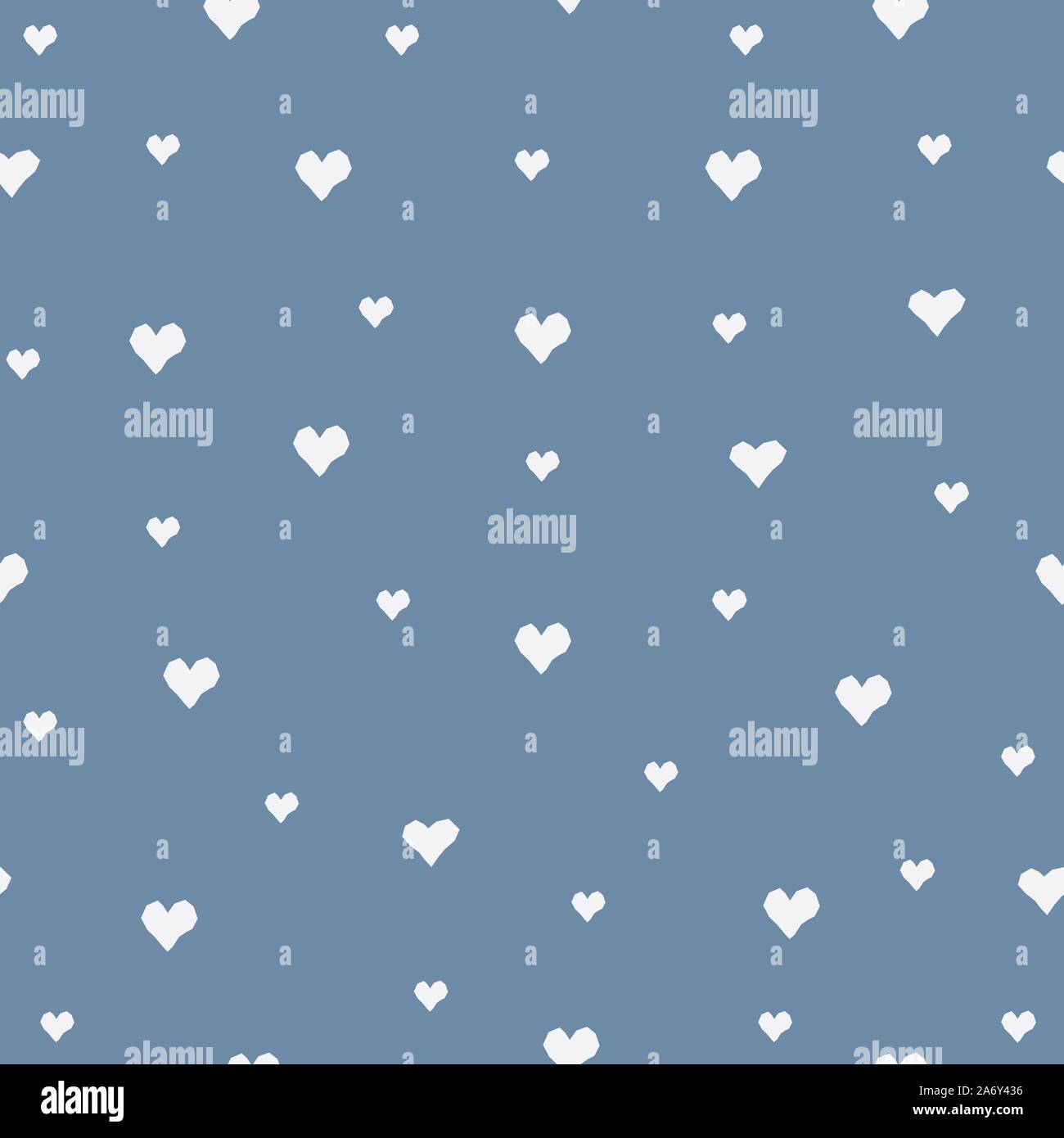 Seamless Heart Pattern on blue. Vector Illustration Stock Vector Image ...
