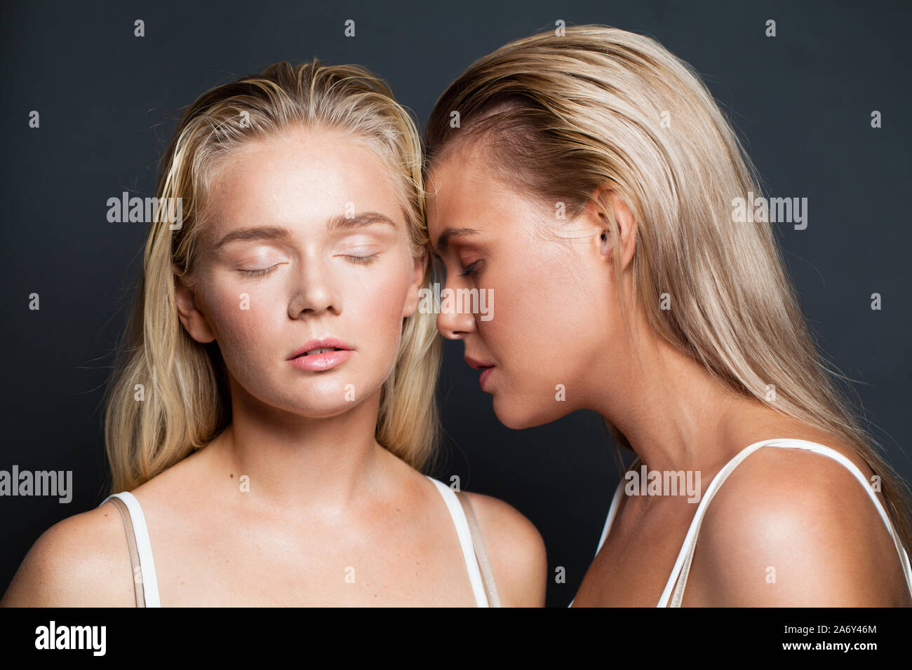 Sensual women. Two healthy models portrait Stock Photo - Alamy