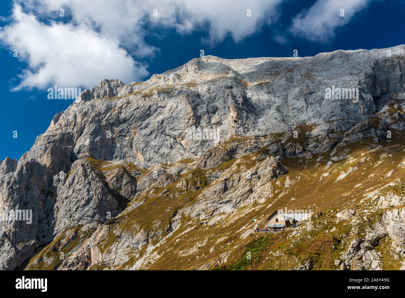 Valley of the Piave, Calvi refuge on the slopes of Mount Peralba ...