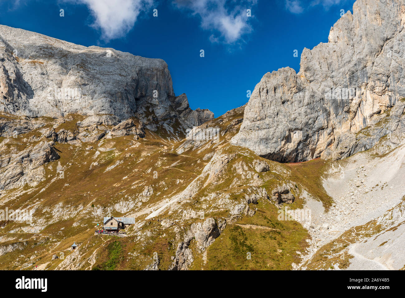 Valley of the Piave, Calvi refuge on the slopes of Mount Peralba ...