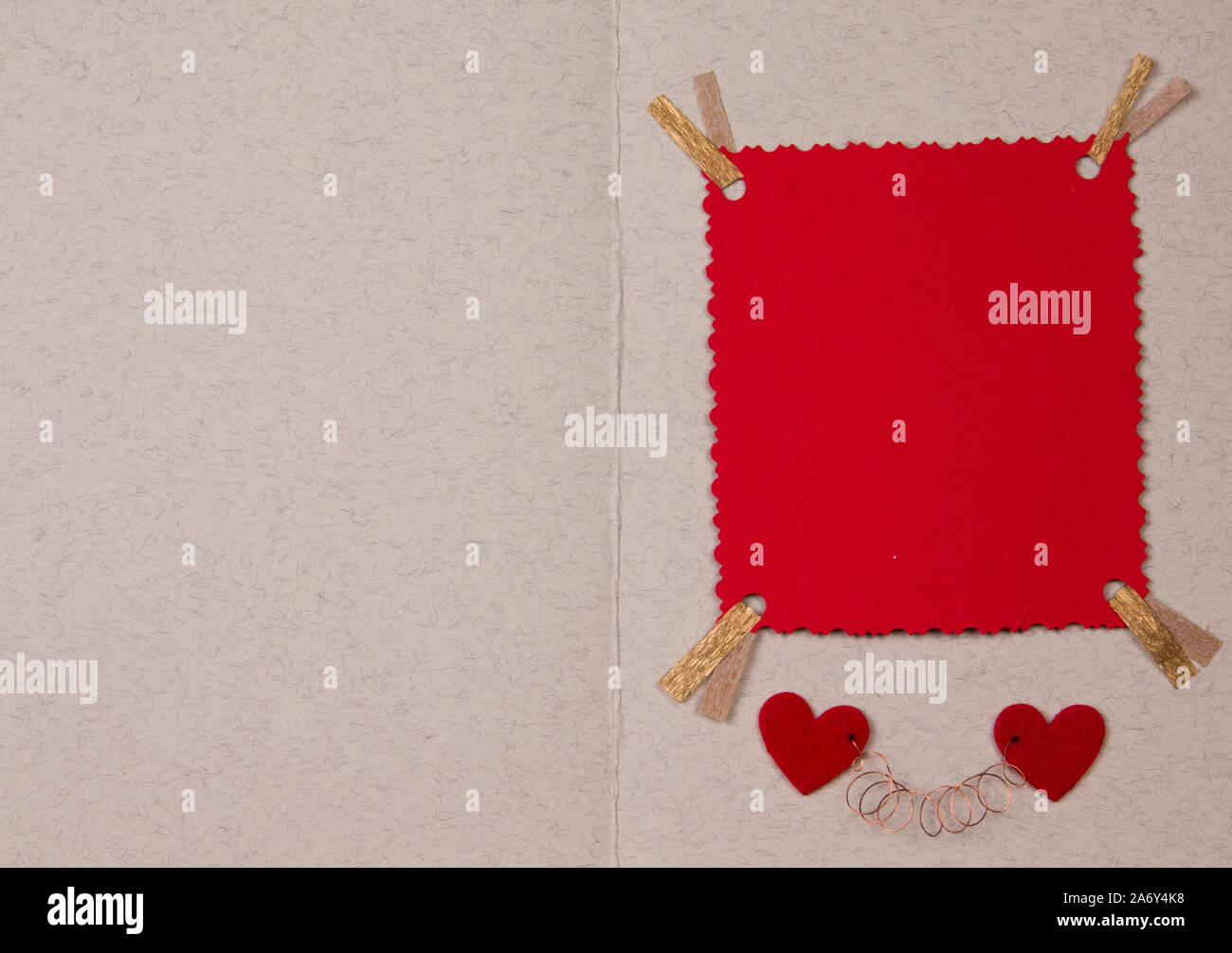 Greeting card in pink with heart symbol Stock Photo - Alamy