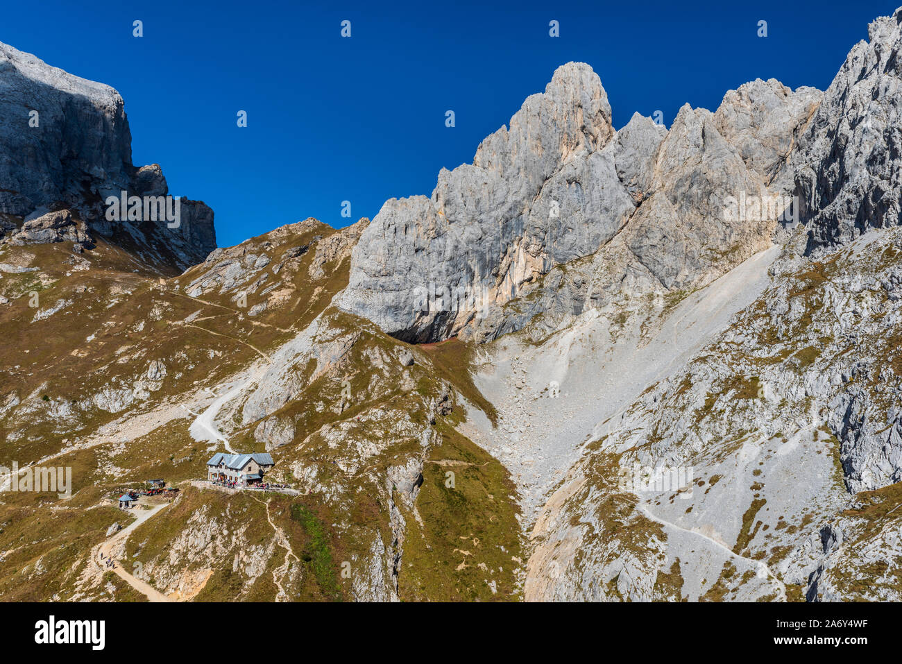 Valley of the Piave, Calvi refuge on the slopes of Mount Peralba ...