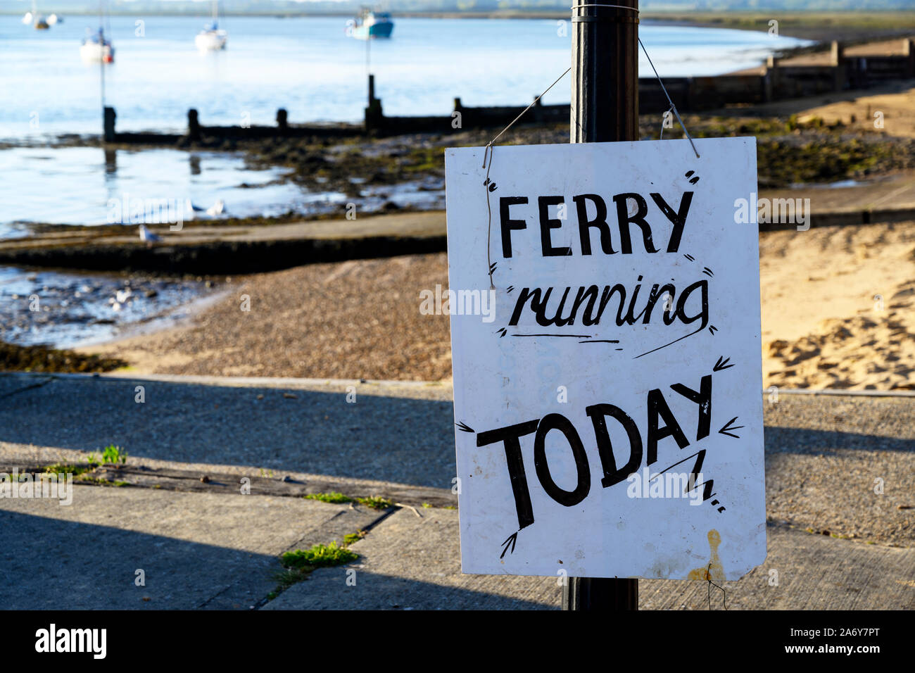Ferry running today sign hi-res stock photography and images - Alamy