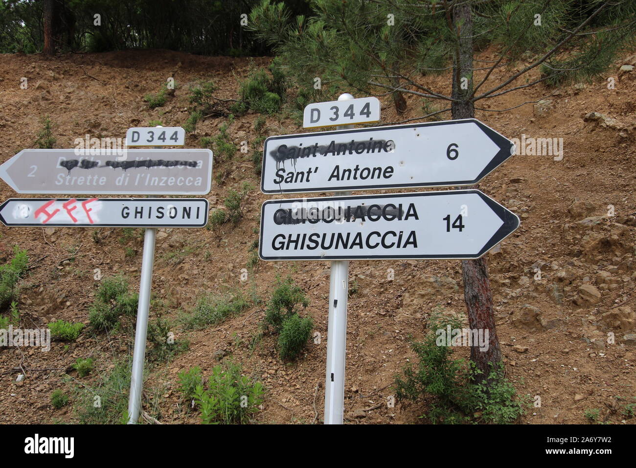 Corsican Road Signs Stock Photo - Alamy