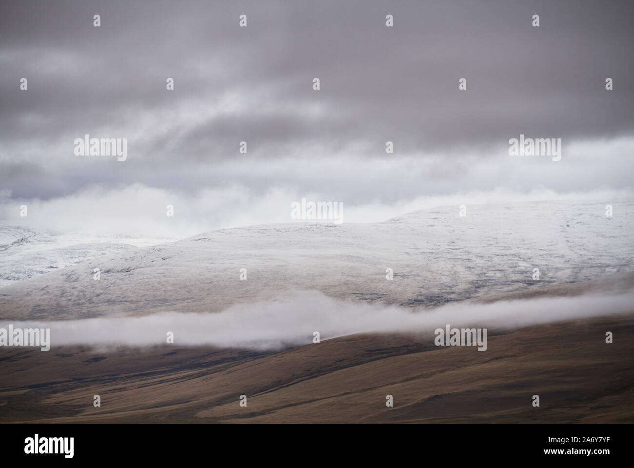 Cold cloudy weather in the steppe area. The Ukok Plateau Of Altai ...