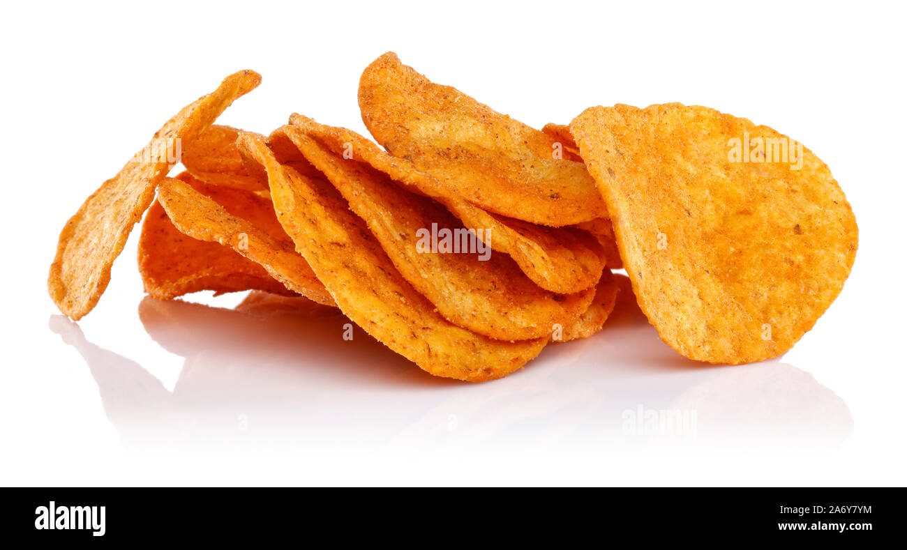 Round corn chips isolated on white background Stock Photo - Alamy