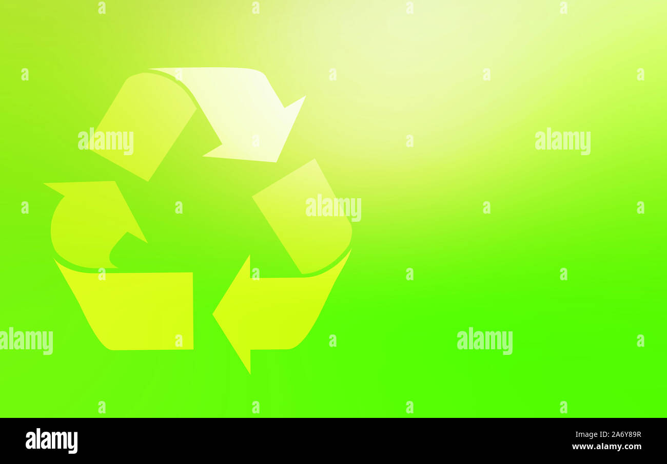 Illustration with Green recycling symbol of garbage cans Stock Photo ...