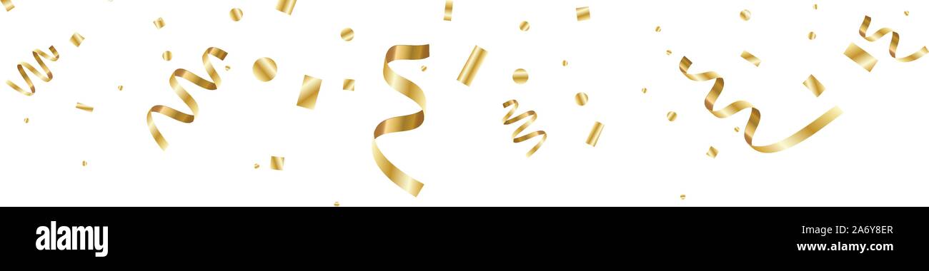 Golden curved confetti isolated on transparent background. Confetti ...