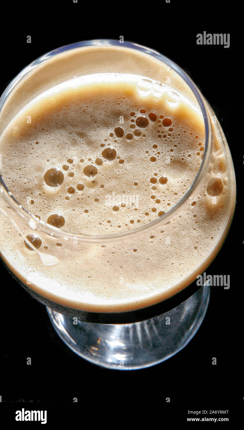 frothy drink of Bitter Ale ( beer) Irish beer Stock Photo - Alamy