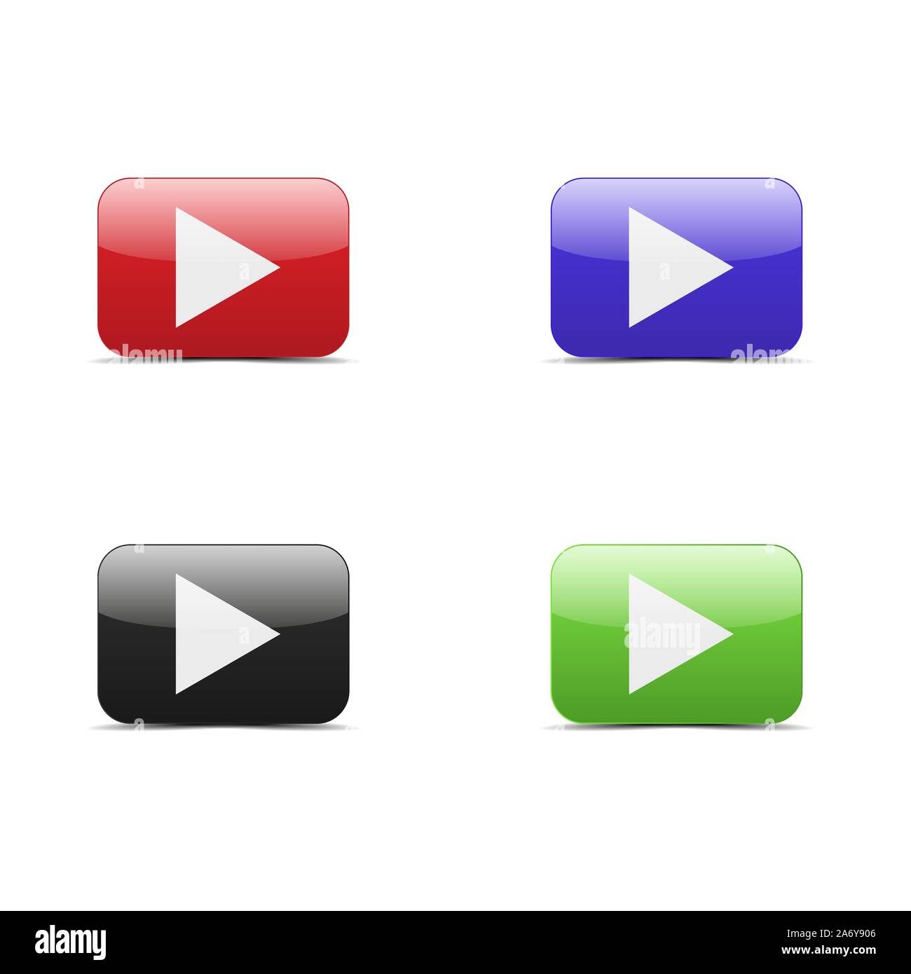 Play buttons. Red Multimedia buttons template Vector illustration Stock ...