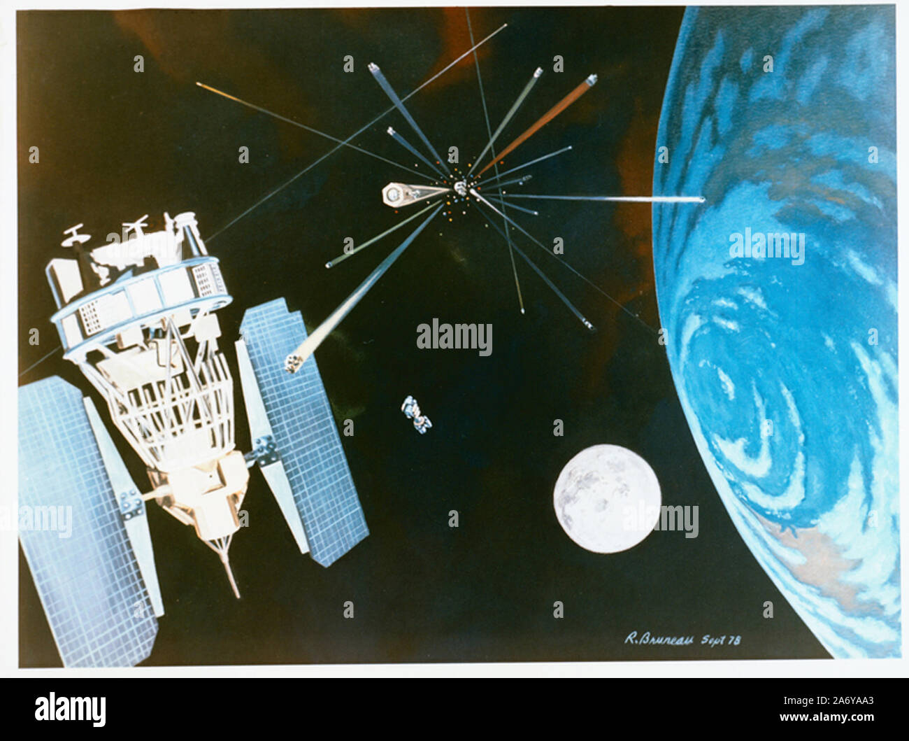 vintage science fiction illustration depicting possible future Stock ...