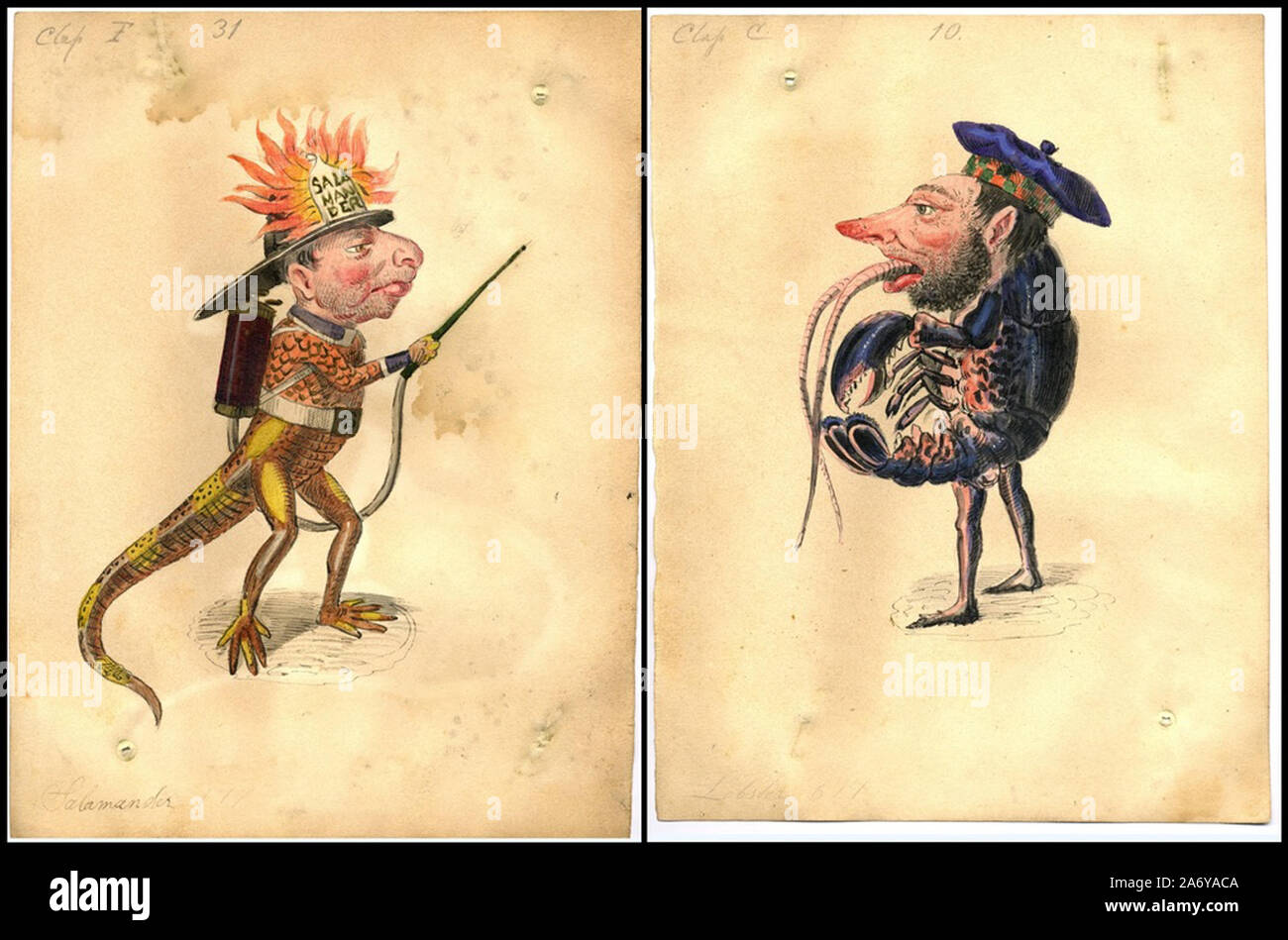 vintage anthropomorphic creature illustration Stock Photo - Alamy