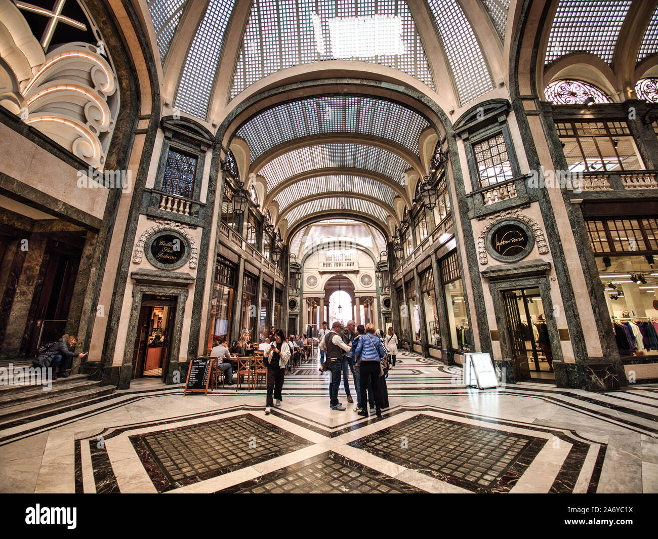 Interior view of the san federico gallery in Turin Stock Photo - Alamy