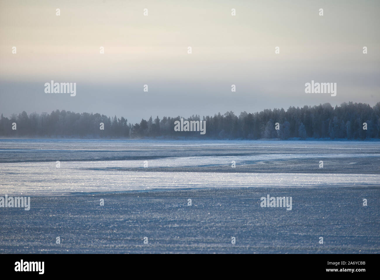 Frozen lake in Muonio, Lapland, Finland Stock Photo - Alamy
