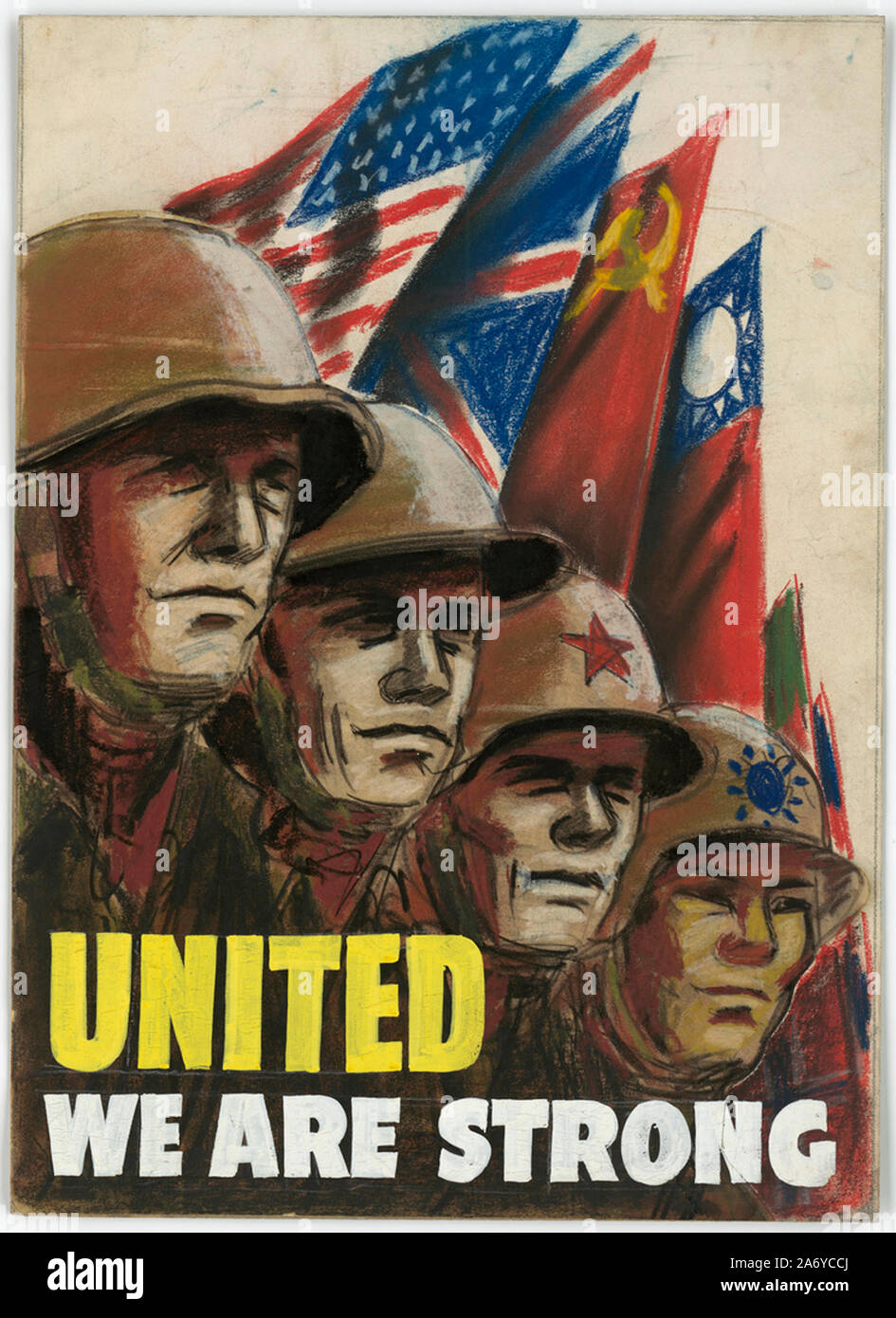 vintage war poster propaganda illustrated artwork Stock Photo - Alamy