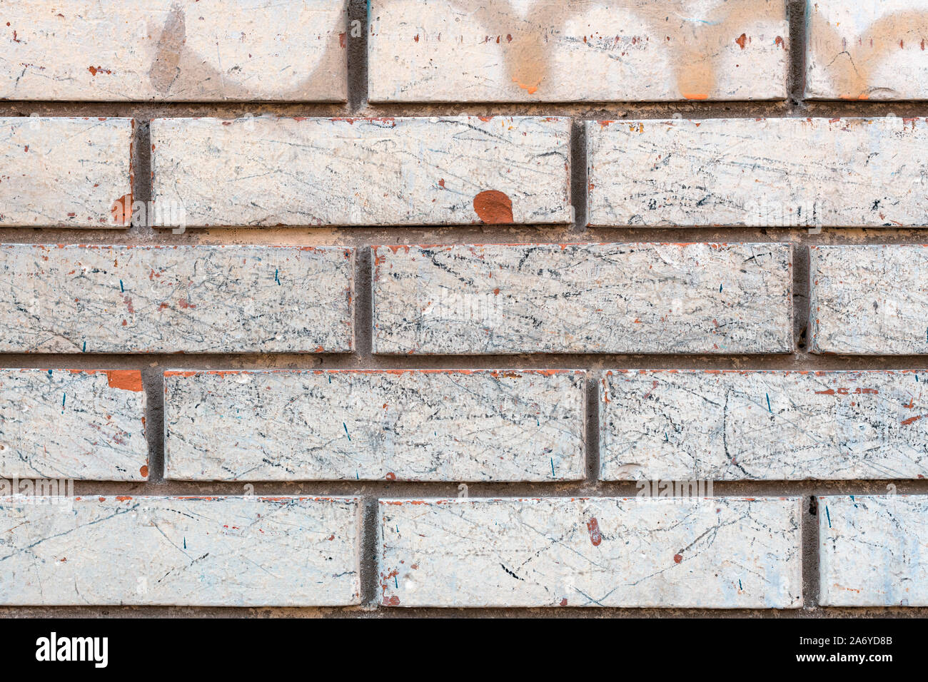 Weathered white brick wall background, shabby messy urban pattern ...
