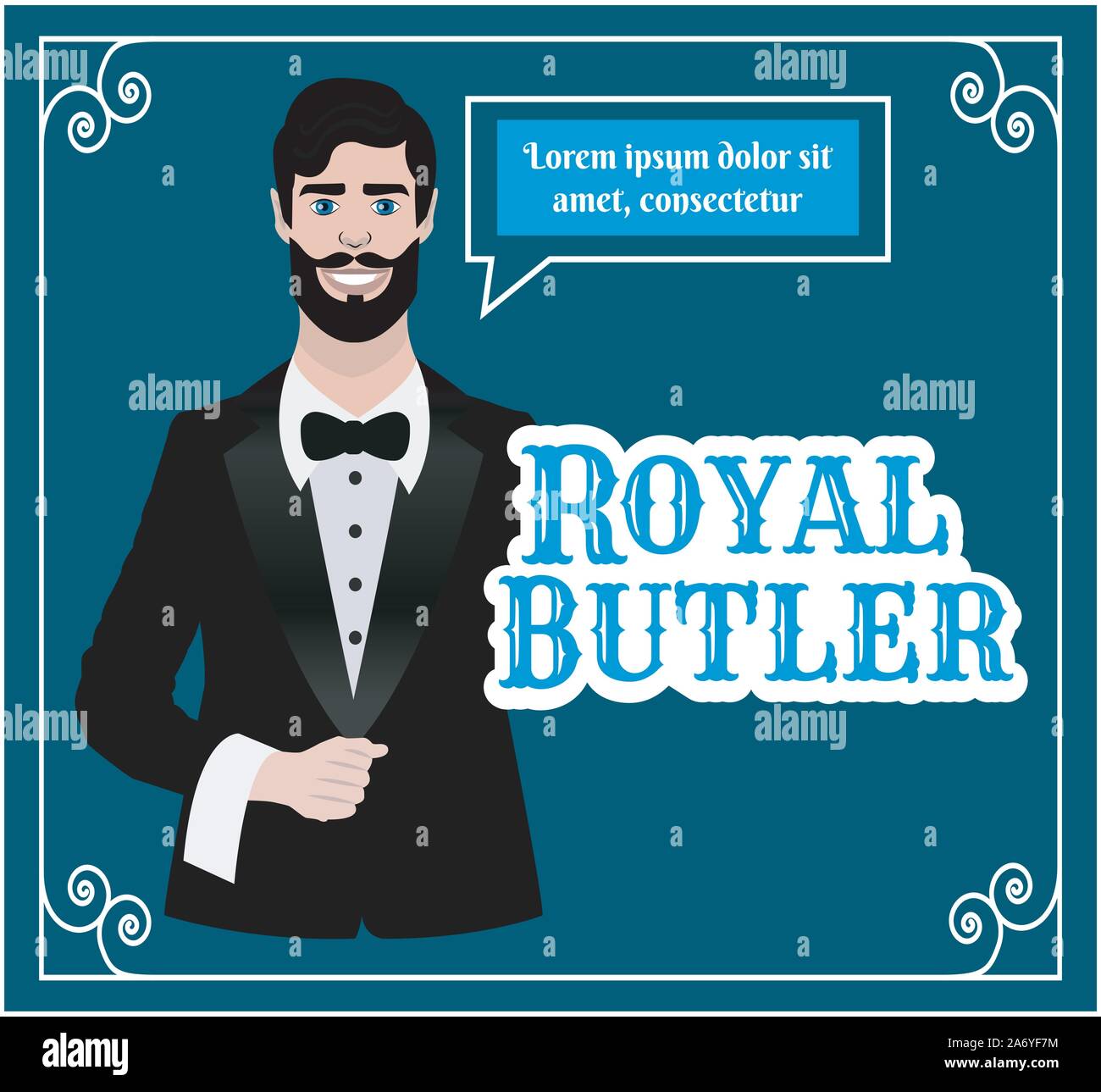 Victorian butler Stock Vector Images - Alamy