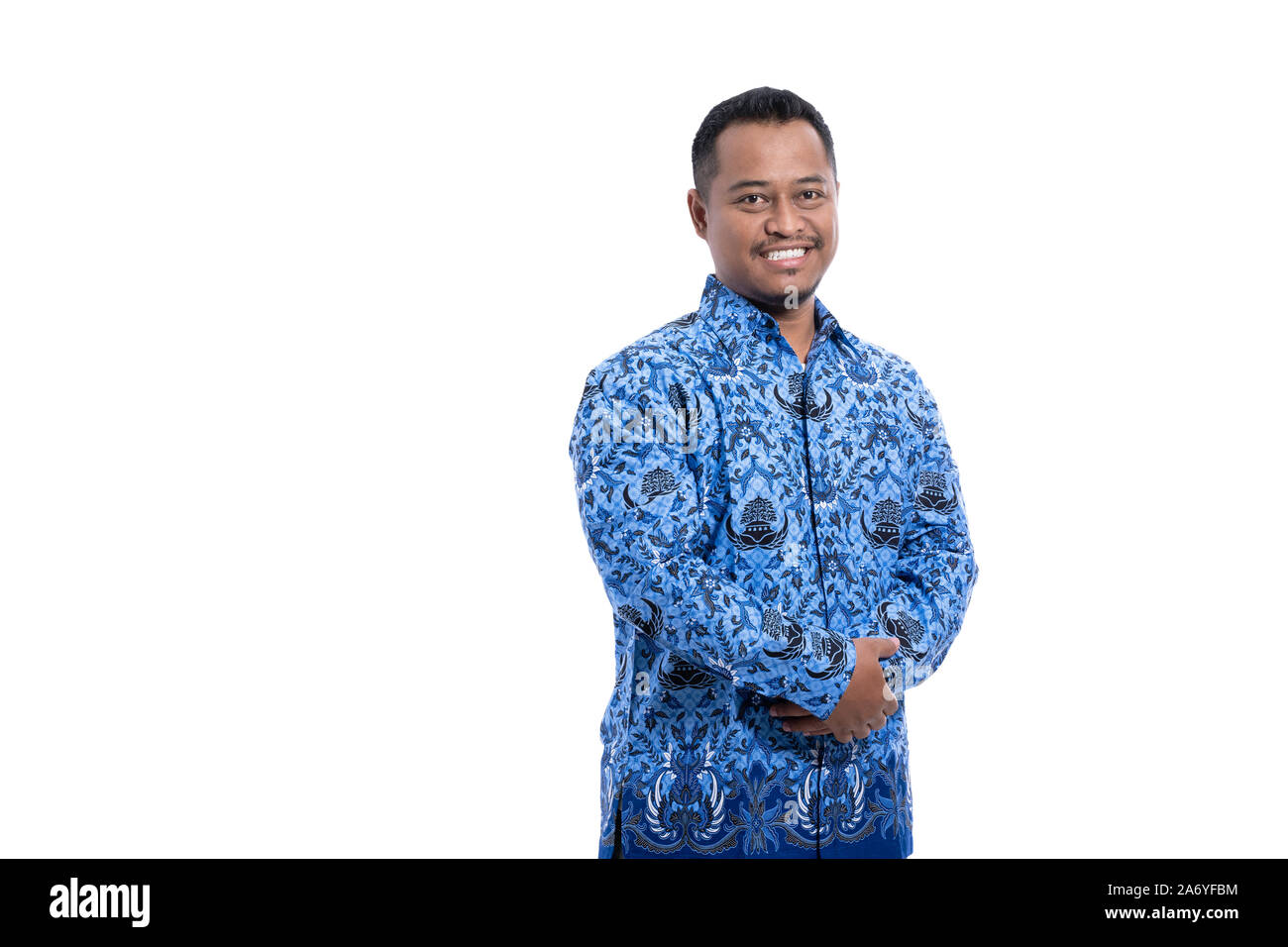 asian male wearing indonesian batik korpri Stock Photo - Alamy